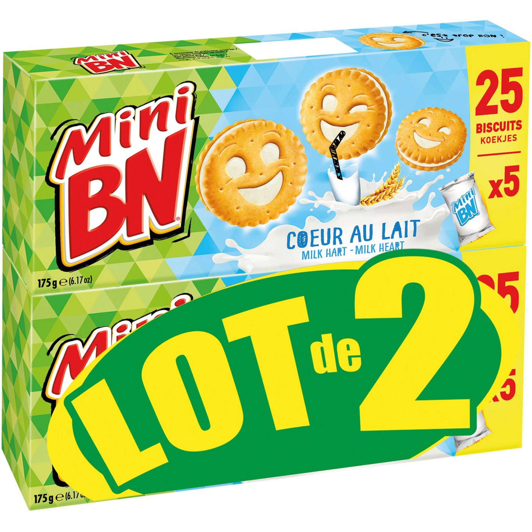 BN Mini biscuits coeur de lait Lot de 2 2x350g pas cher - Auchan.fr