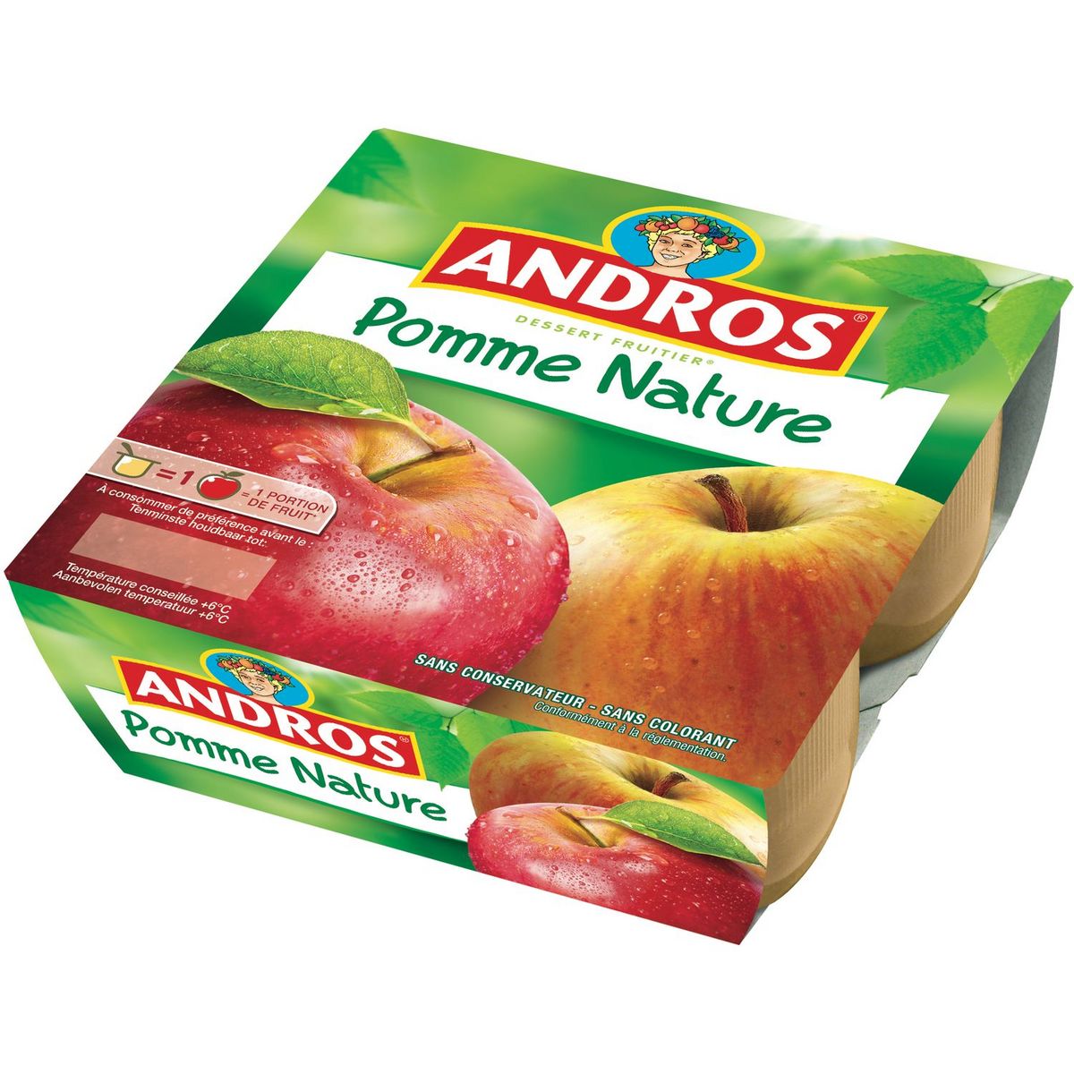 ANDROS Andros compote pomme nature 4x100g pas cher - Auchan.fr