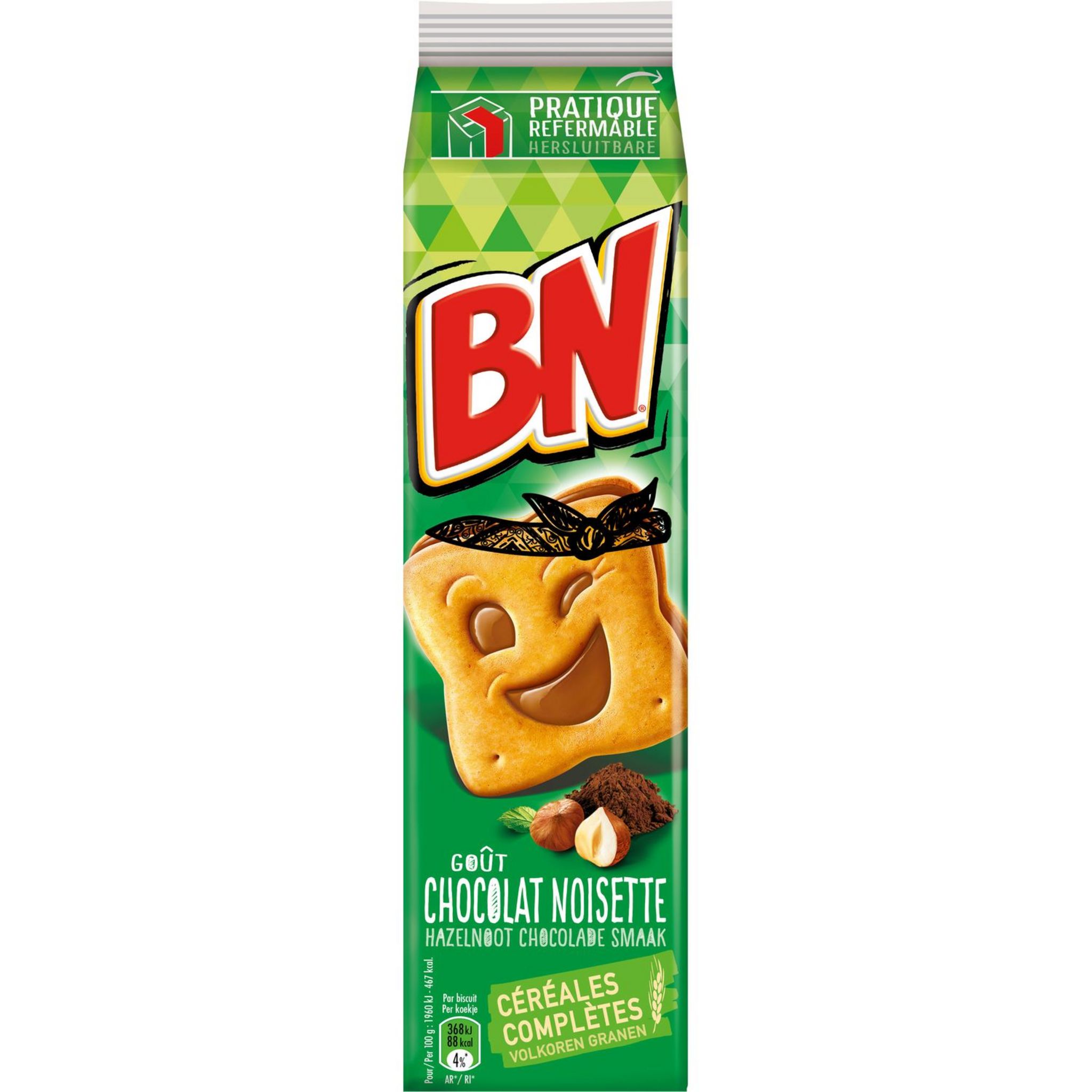 BN Biscuits fourrés goût chocolat noisettes aux céréales complètes 16 ...