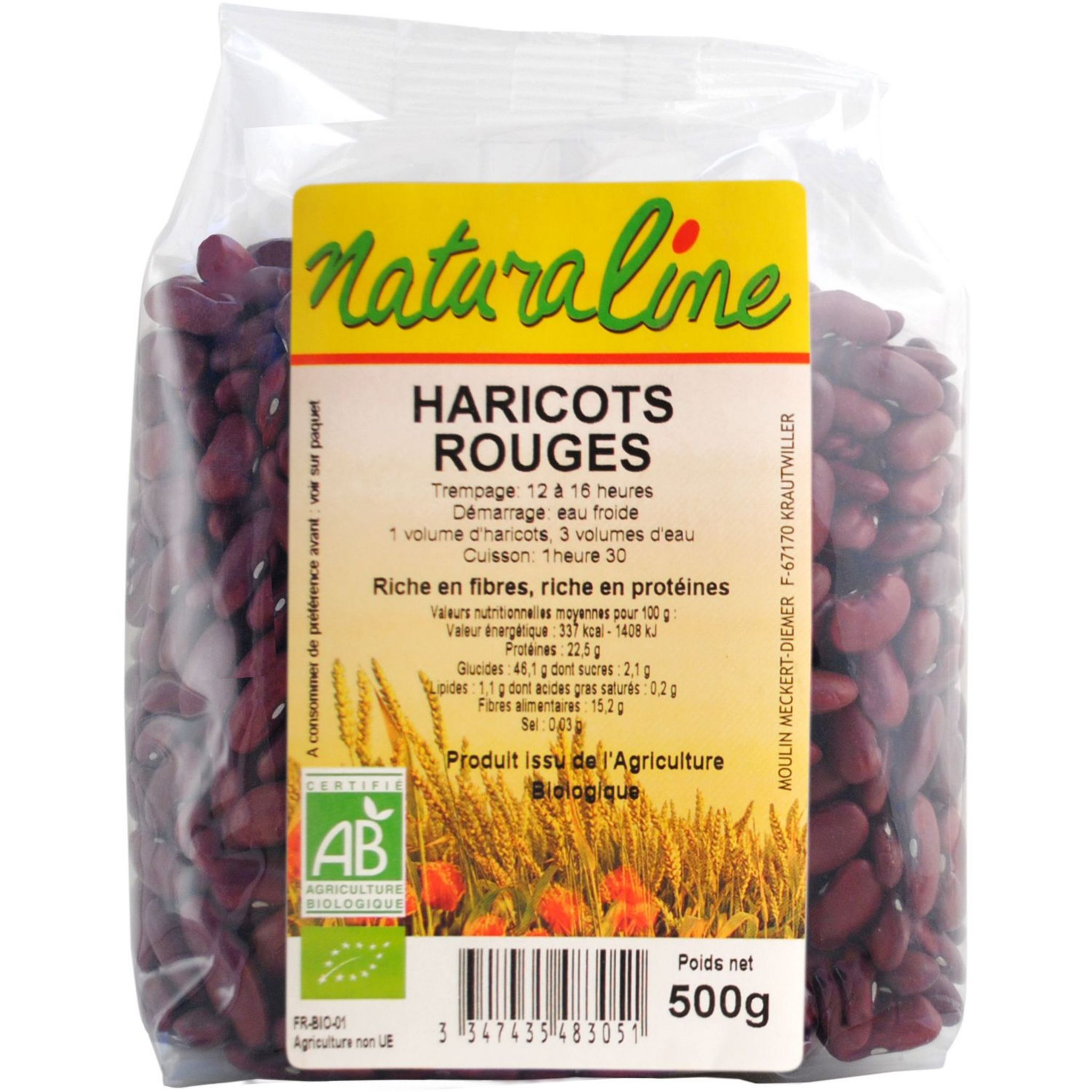 NATURALINE Haricots rouges bio 500g pas cher - Auchan.fr