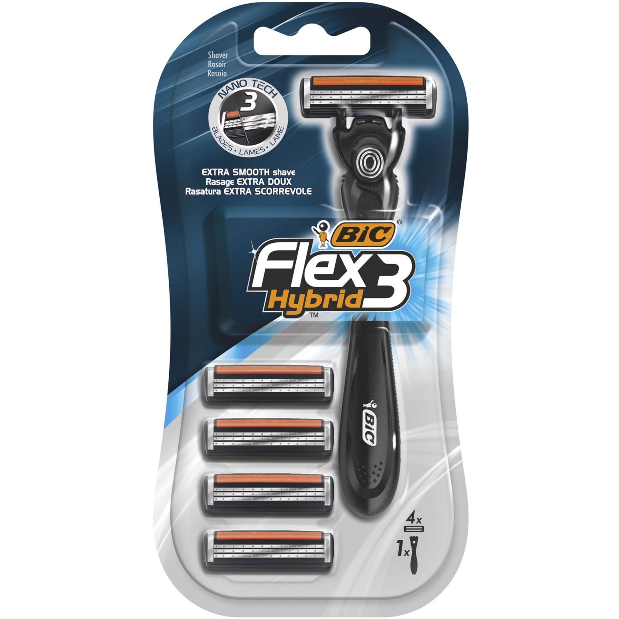 BIC Flex 3 Easy rasoirs 3 lames avec recharges 4 recharges 1 rasoir pas ...