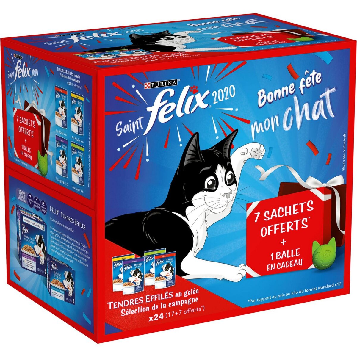 FELIX Sachets repas effilés gelée campagne 24x100g pas cher - Auchan.fr