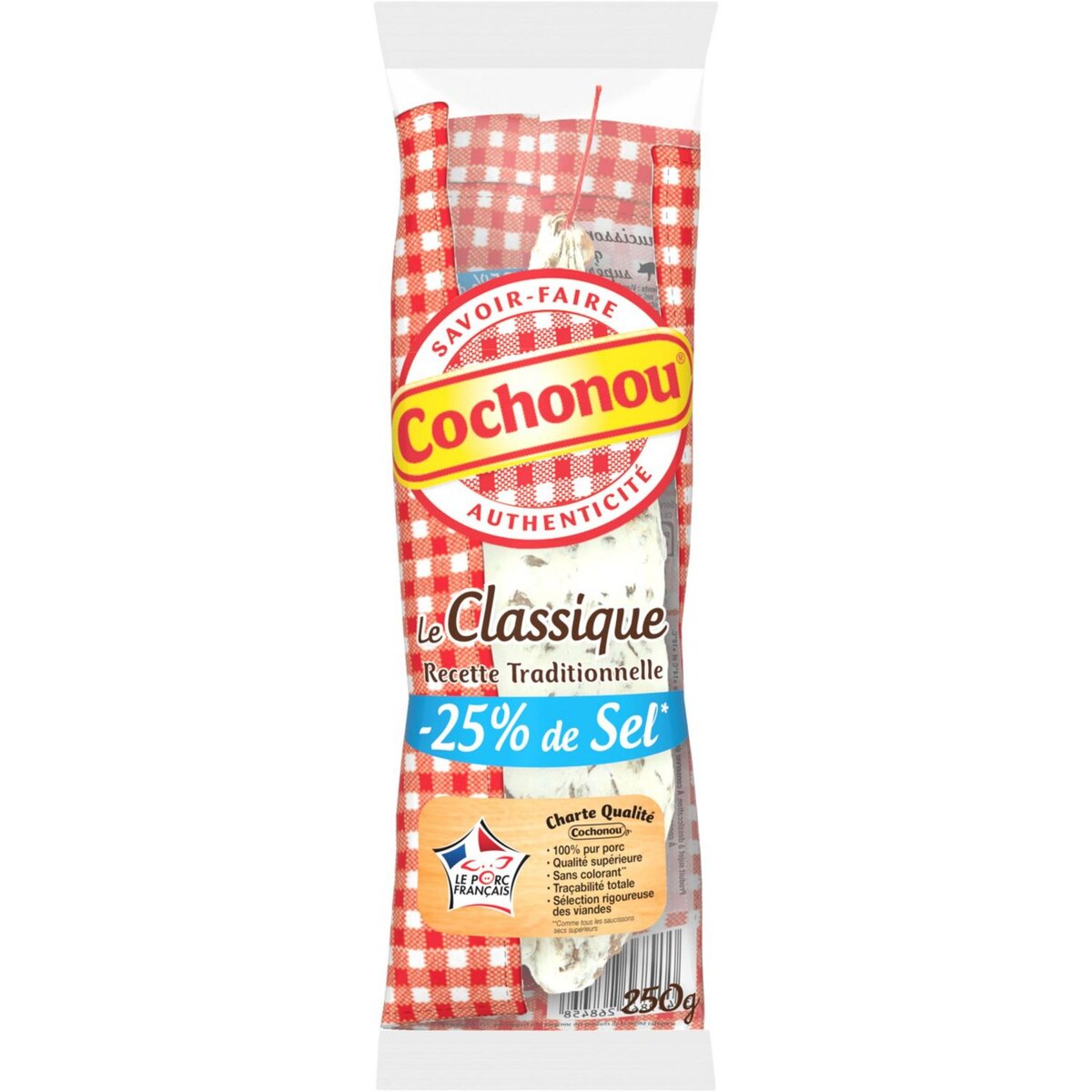 COCHONOU Cochonou saucisson sec le classique taux de sel réduit 250g ...