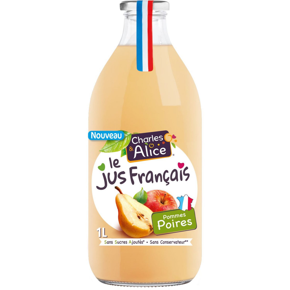 CHARLES & ALICE Jus de poire et pomme sans sucres ajoutés 1 litre pas ...