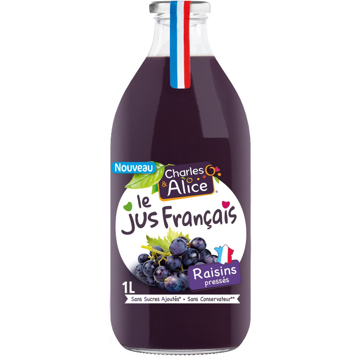 CHARLES & ALICE Jus de pommes et raisin sans sucre ajoutés 1L pas cher ...