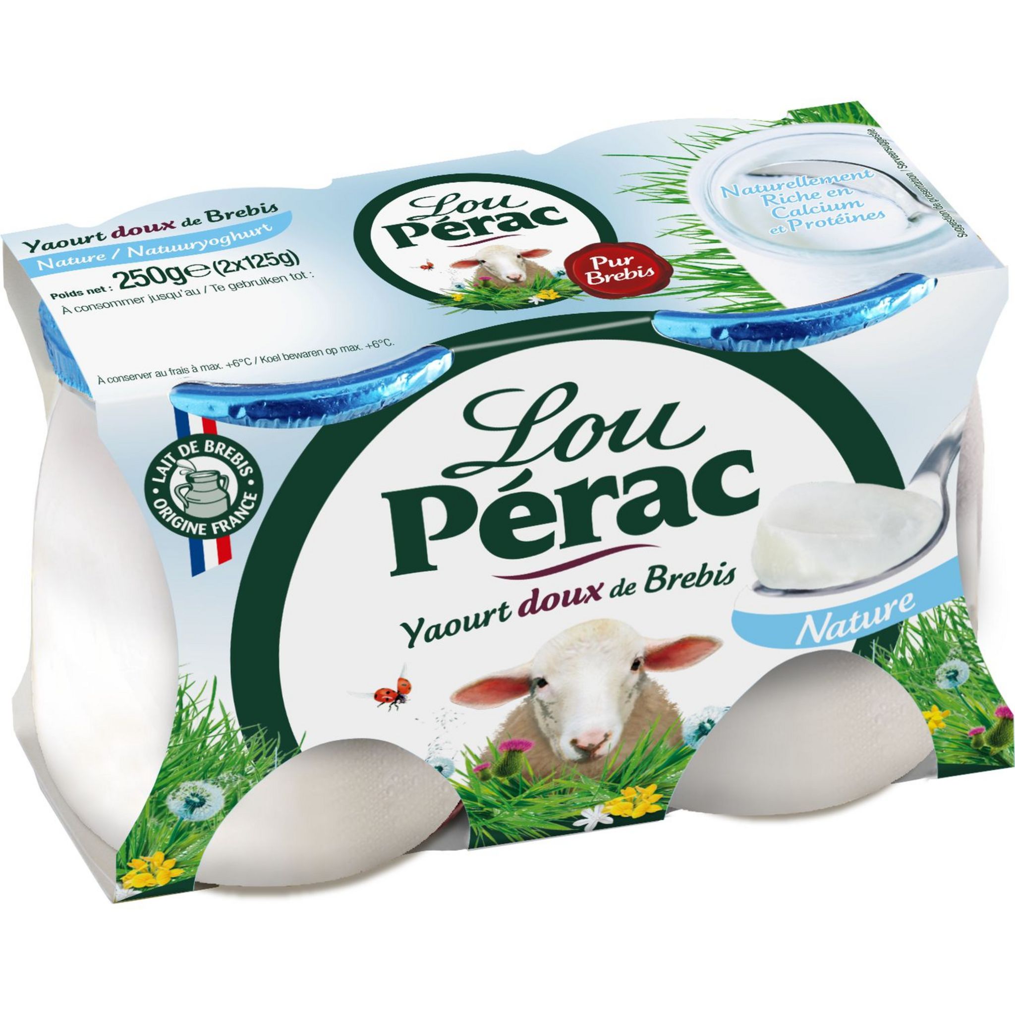 LOU PERAC Lou Perac yaourt de brebis nature 2x125g 2x125g pas cher ...