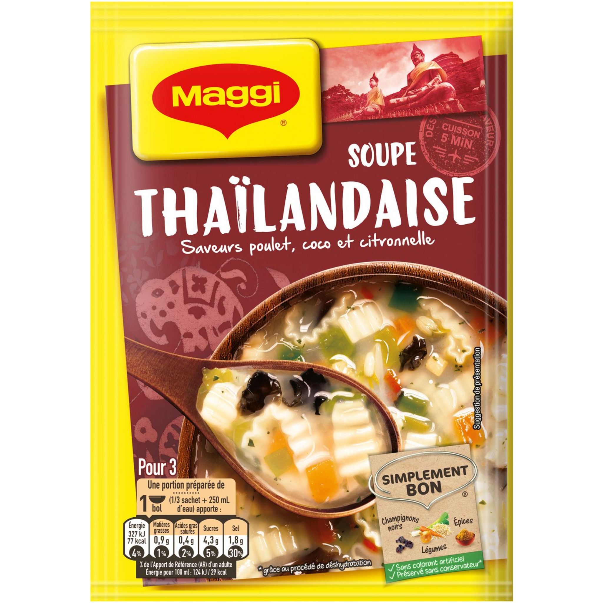 MAGGI Maggi Soupe Thaïlandaise au poulet, saveurs coco et citronelle ...