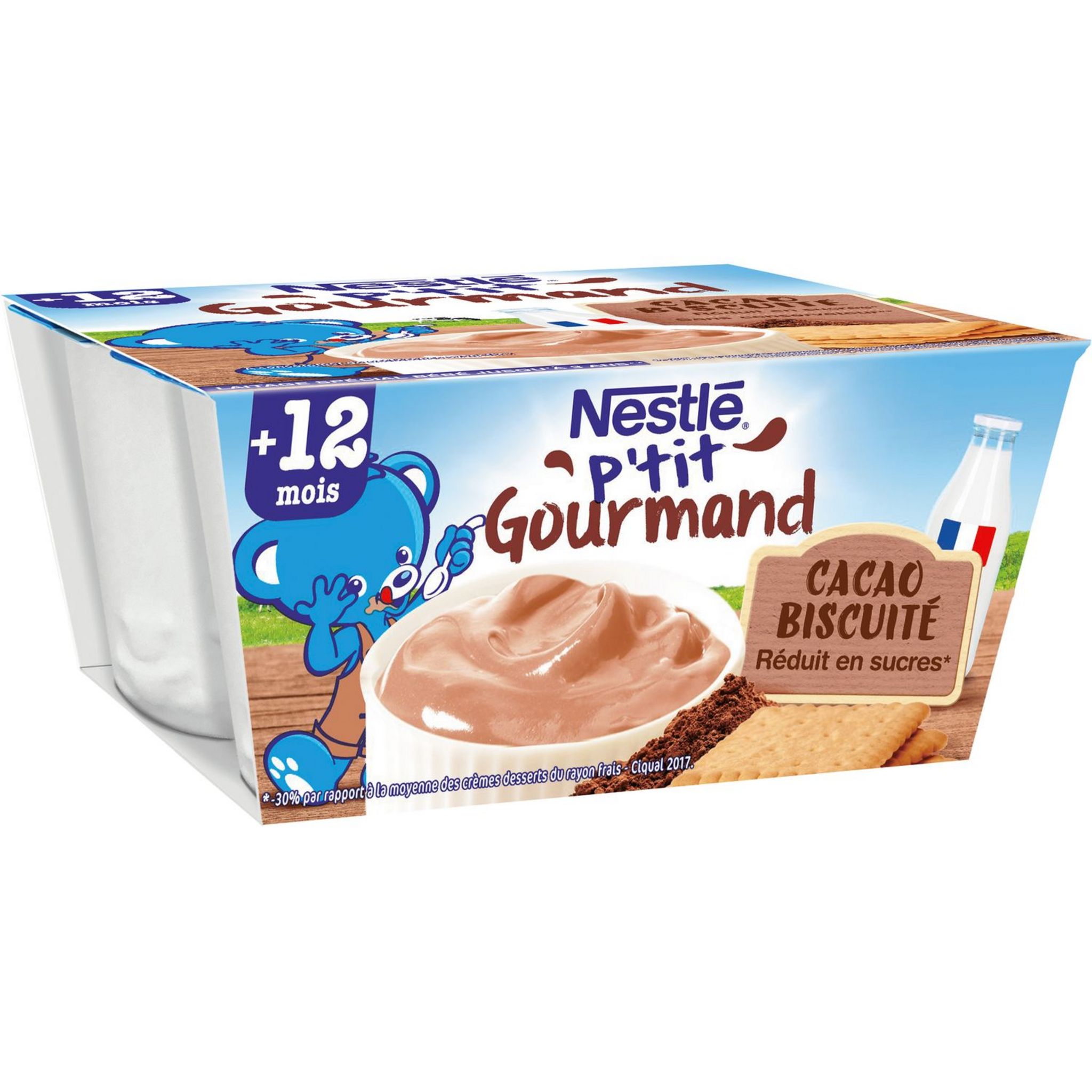 NESTLE Nestlé P'tit gourmand choco biscuit dès 12 mois 4x100g 4x100g ...