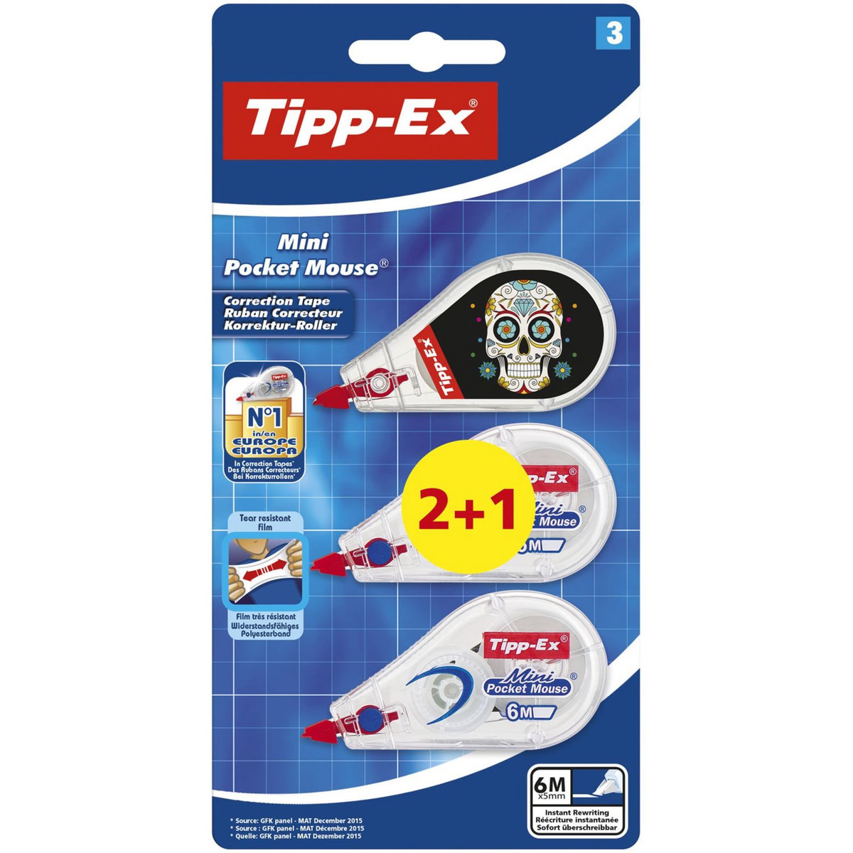 BIC Lot de 3 mini souris correctrices 5m blanc pas cher - Auchan.fr