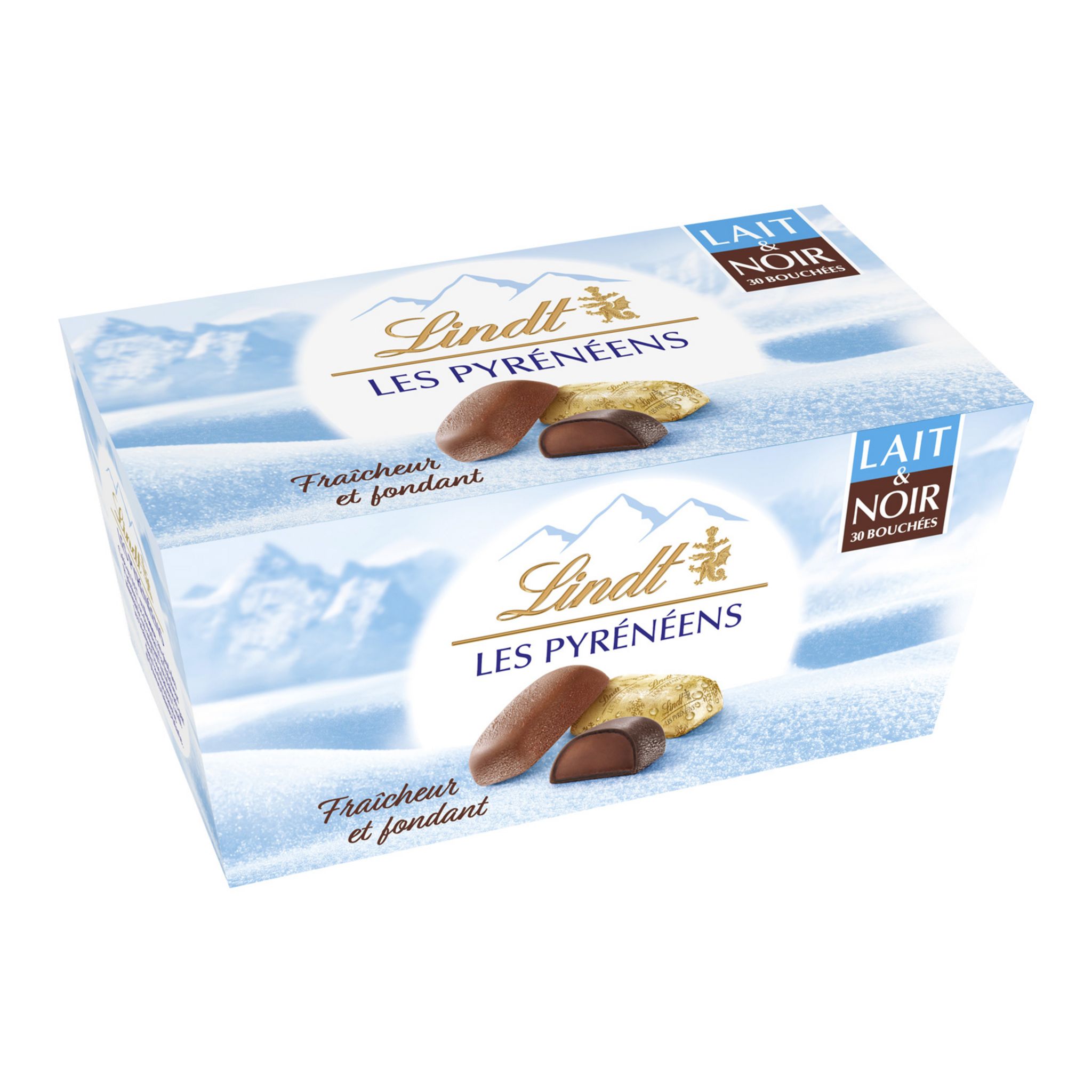 LINDT Les Pyrenéens au chocolat au lait et noir 30 pièces 219g pas cher ...