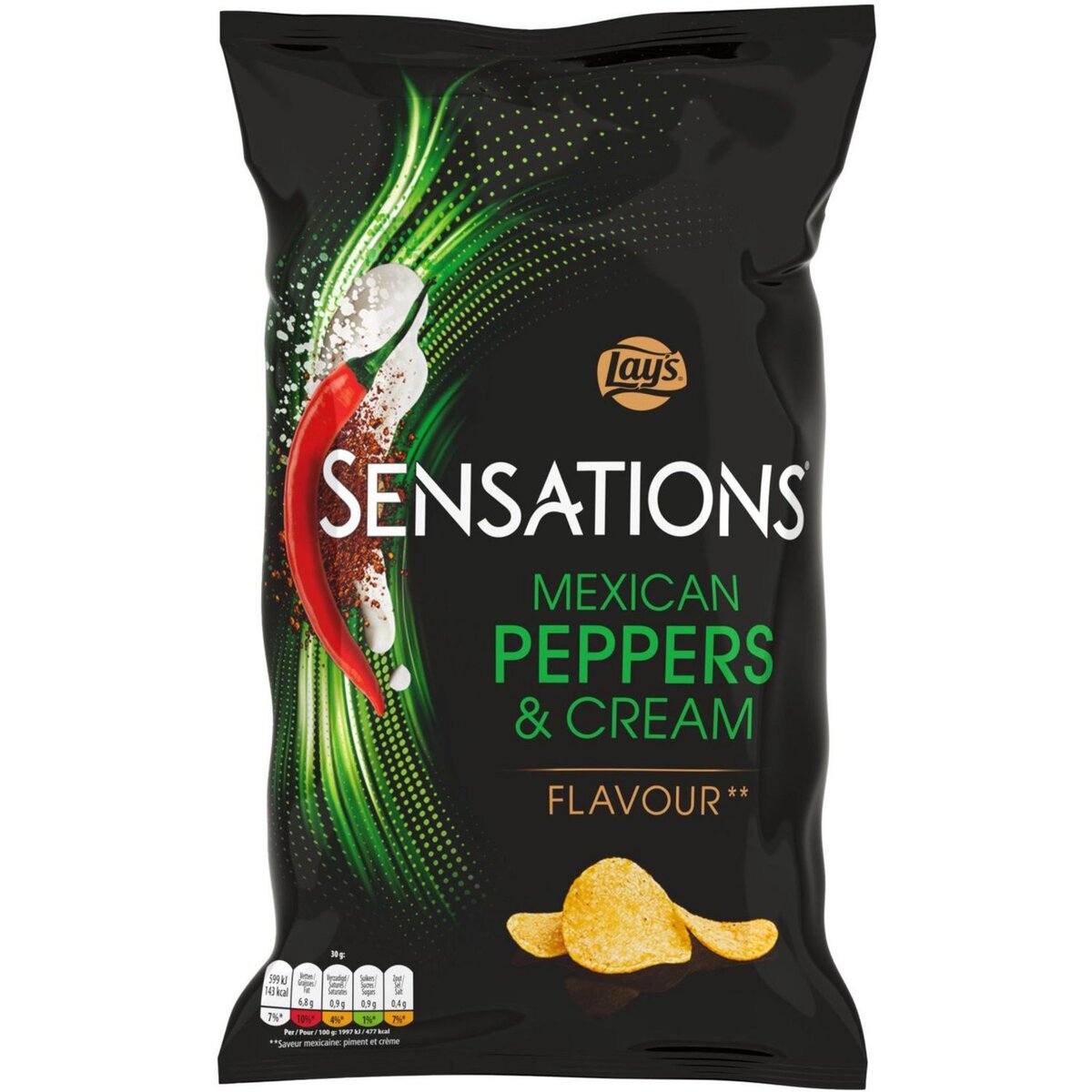 LAY'S Chips sensations saveur mexican peppers and cream 150g pas cher - Auchan.fr