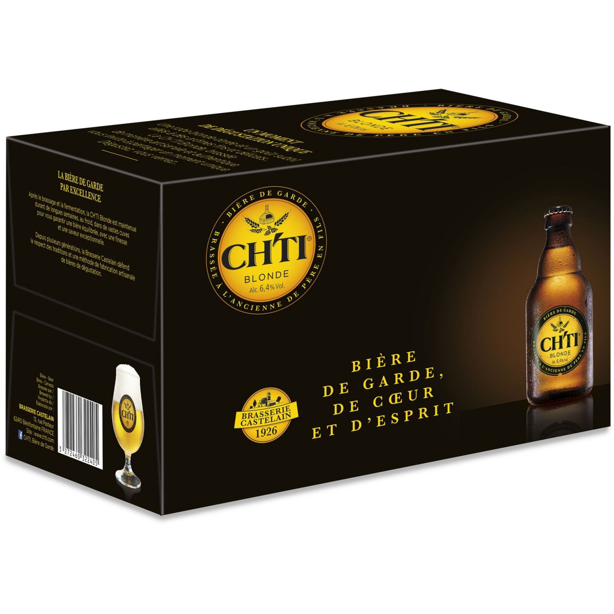 CH'TI Ch'ti Bière blonde 6,4% bouteille 12x33cl 12x33cl pas cher ...