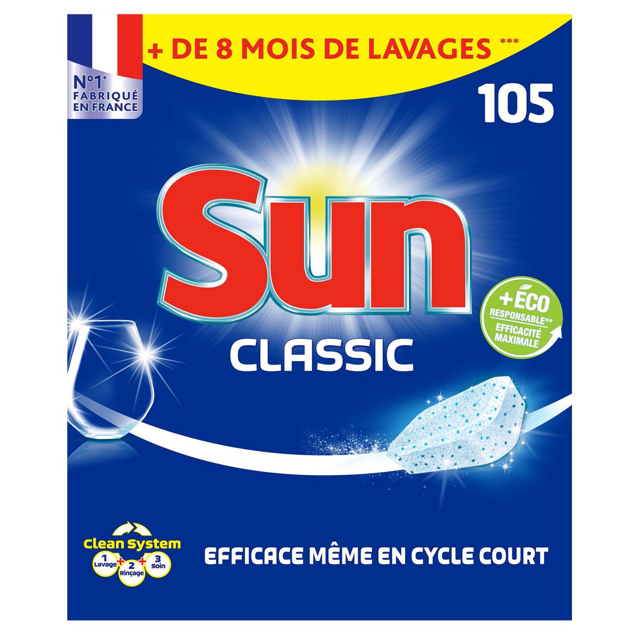 SUN Classic tablettes lave-vaisselle 105 lavages 105 tablettes pas cher ...