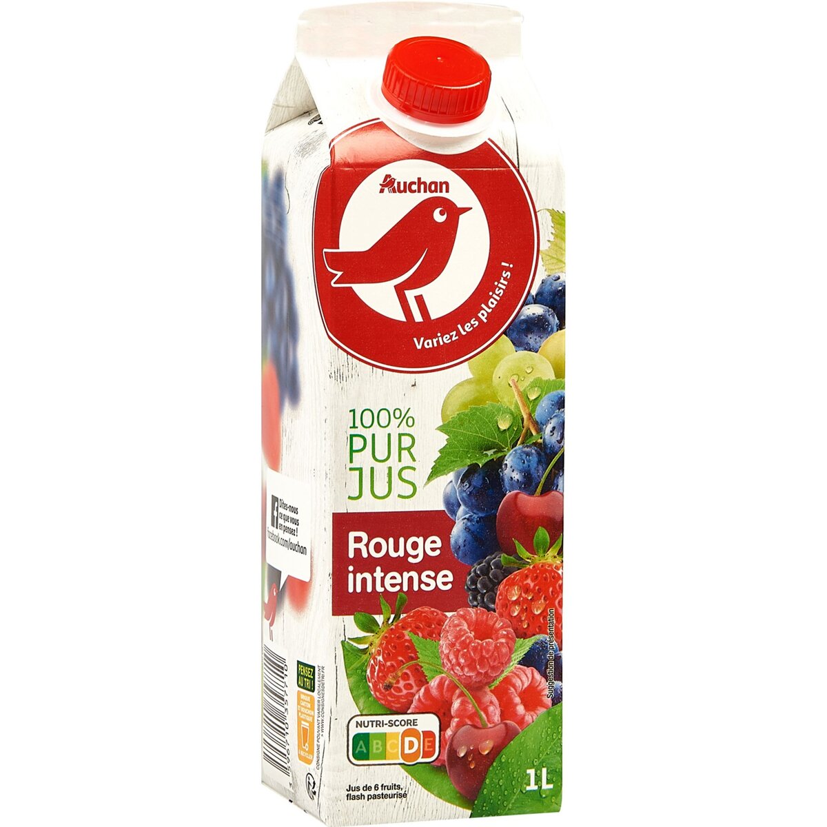 AUCHAN Pur jus de fruits rouges intense 1L pas cher - Auchan.fr