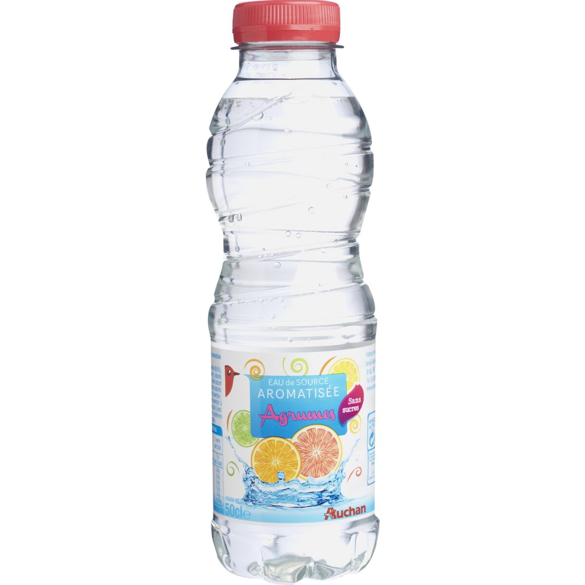 AUCHAN Eau de source aromatisée aux agrumes bouteille 50cl pas cher ...