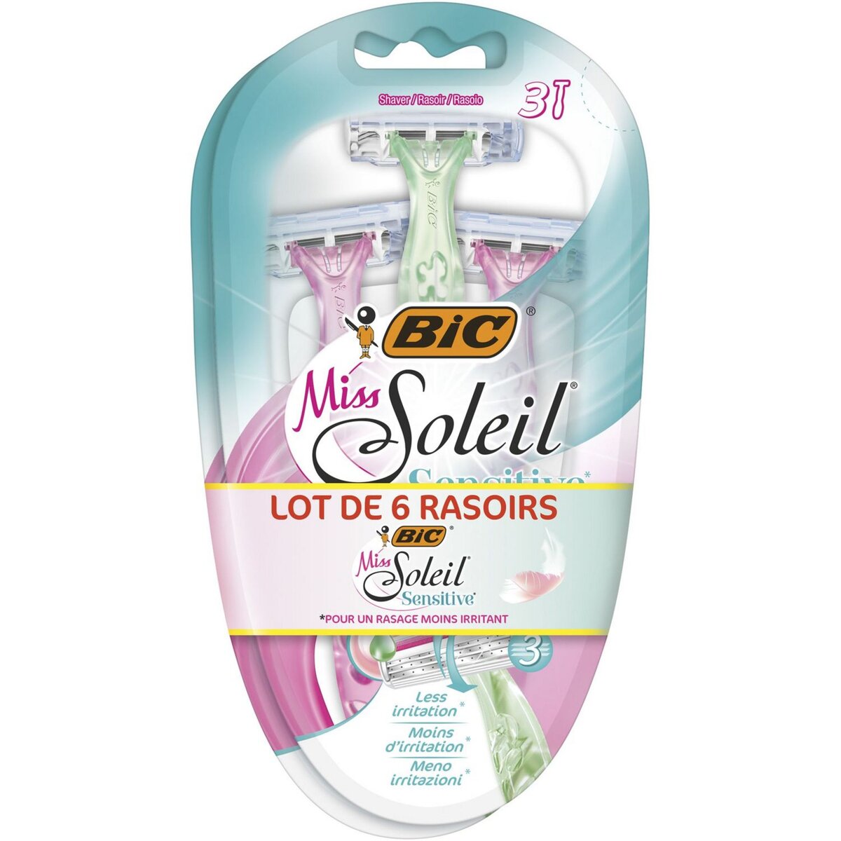 BIC Miss Soleil rasoirs jetables 3 lames 6 rasoirs pas cher - Auchan.fr