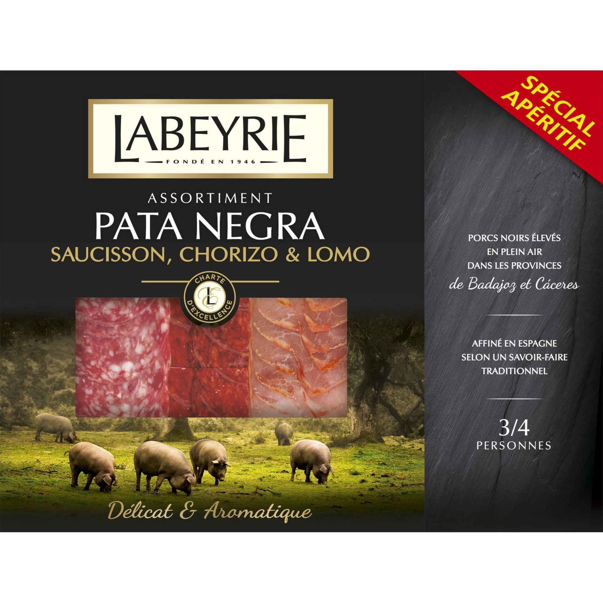 LABEYRIE Assortiment charcuterie Pata Negra saucisson chorizo lomo 110g ...