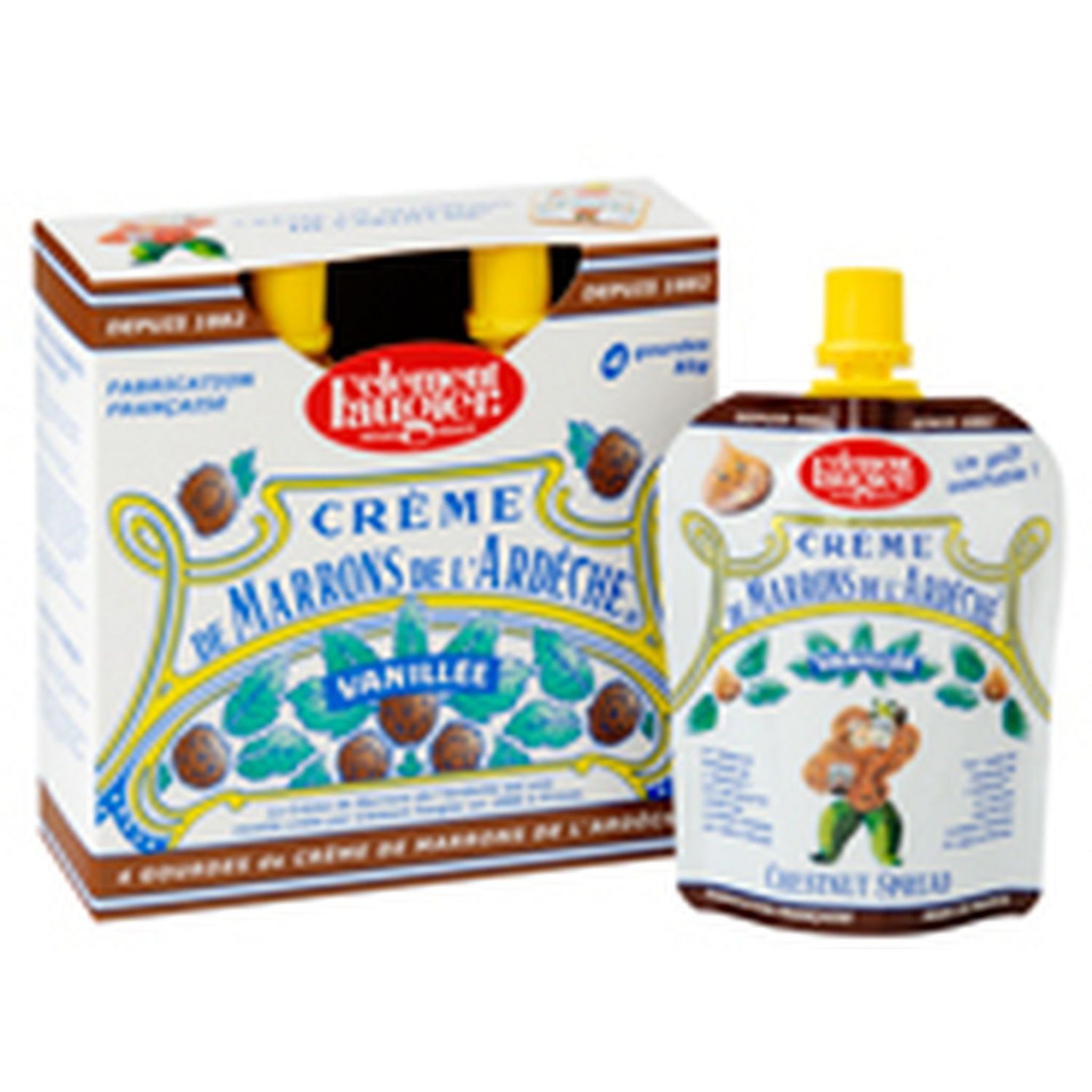 CLEMENT FAUGIER Crème de marrons de l'Ardèche 4 gourdes 340g pas cher ...