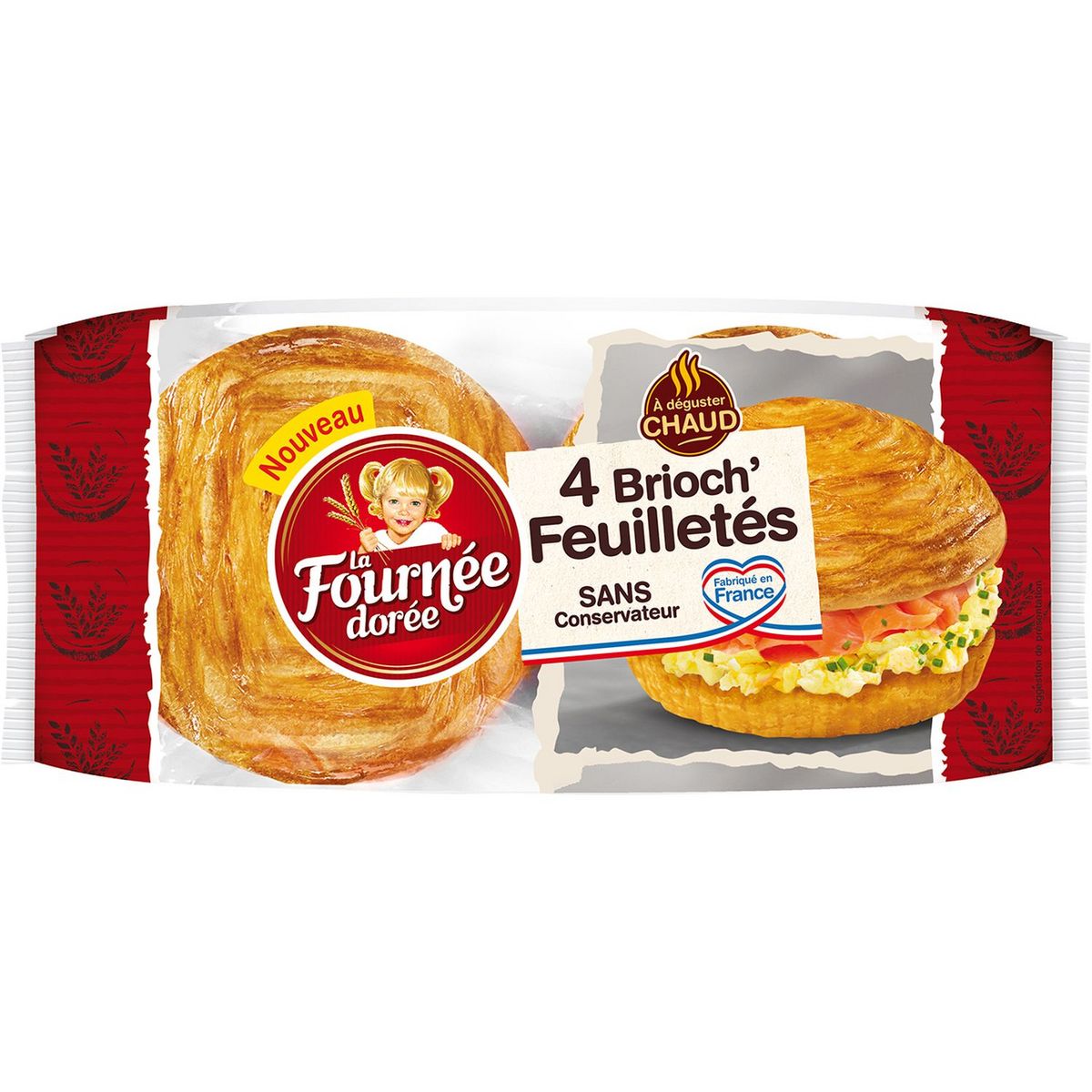 FOURNEE DOREE La Fournée Dorée brioche feuilletée x4 -300 g pas cher ...