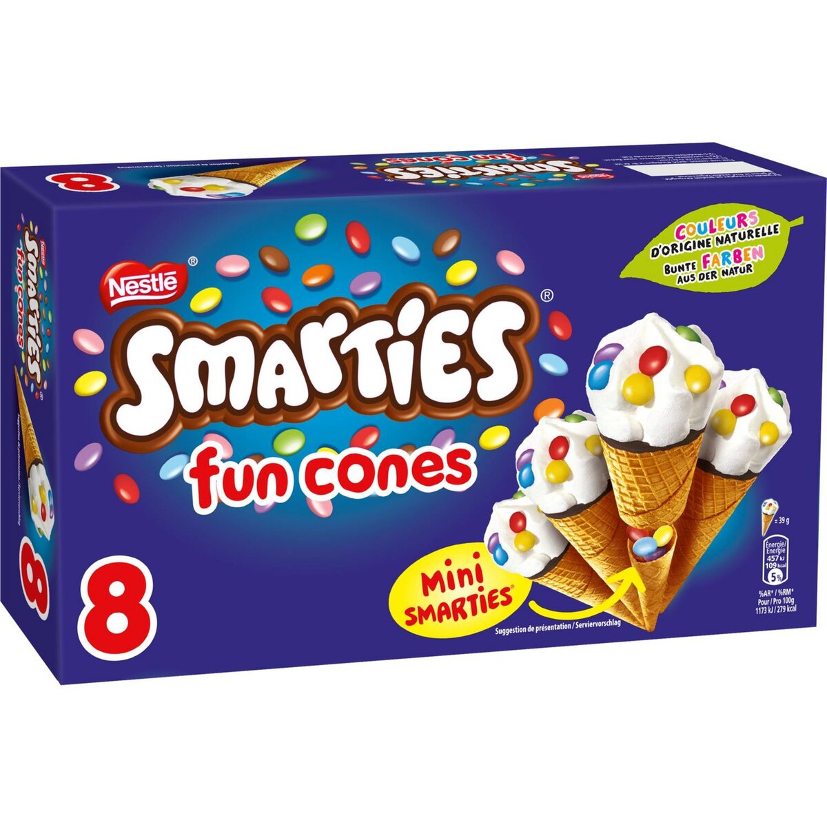 SMARTIES Smarties fun cônes de glace x8 -313g pas cher - Auchan.fr
