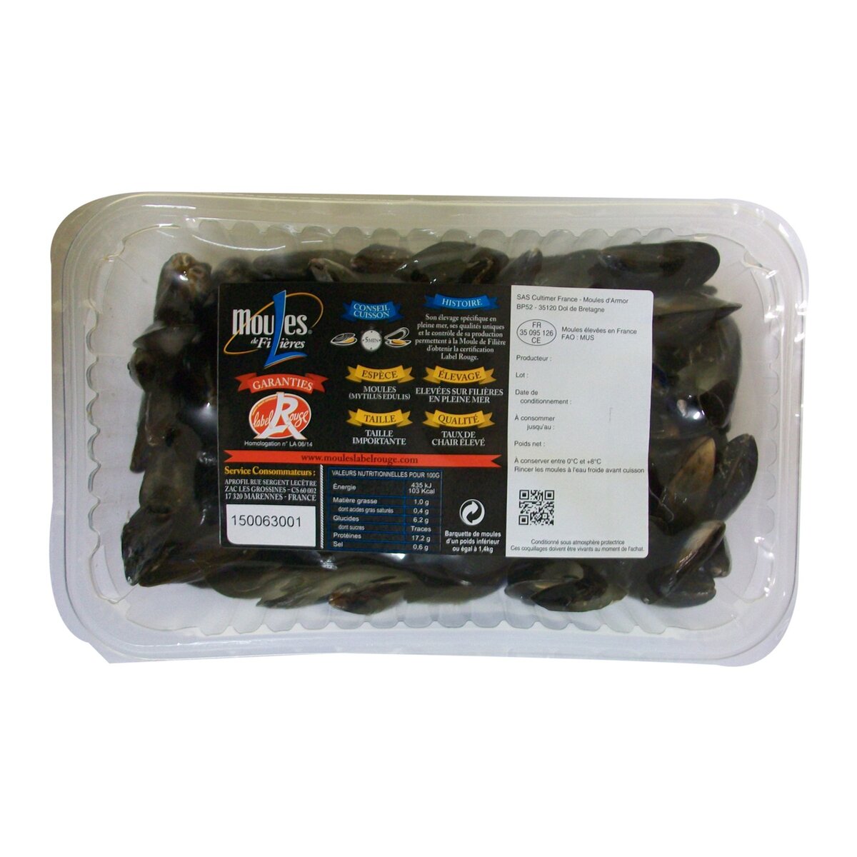 Moules de Filières Label Rouge 1,4kg pas cher - Auchan.fr
