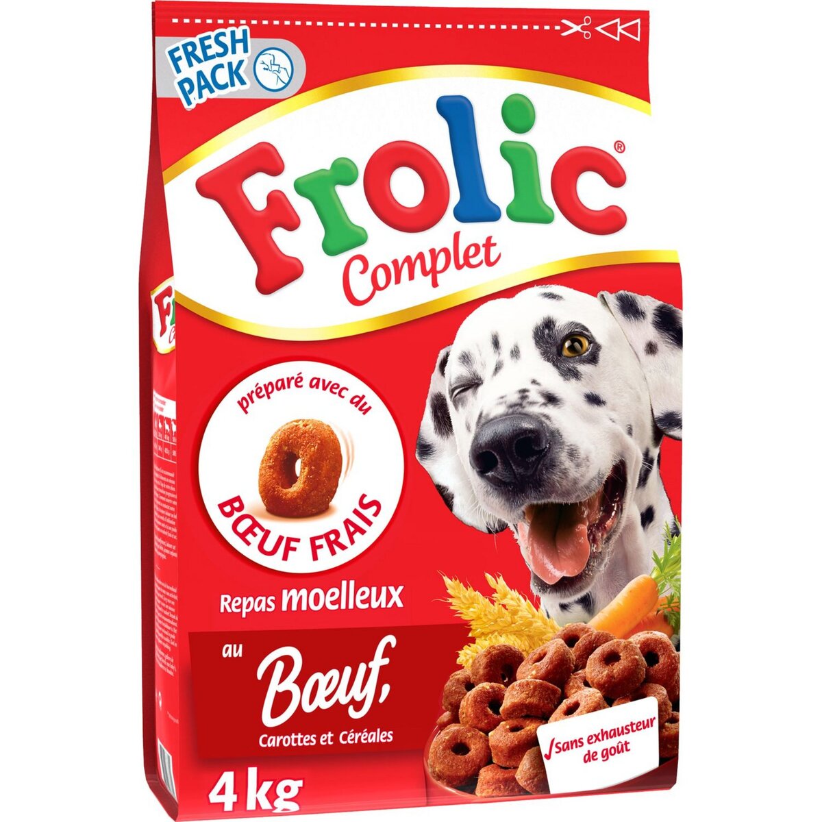 FROLIC Complet croquettes moelleuses boeuf carotte céréales pour chien ...
