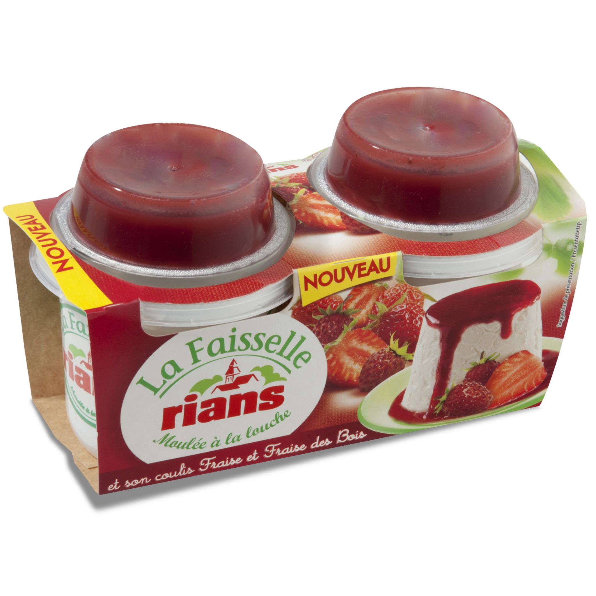 RIANS Faisselle et coulis de fraises 2x120g pas cher - Auchan.fr
