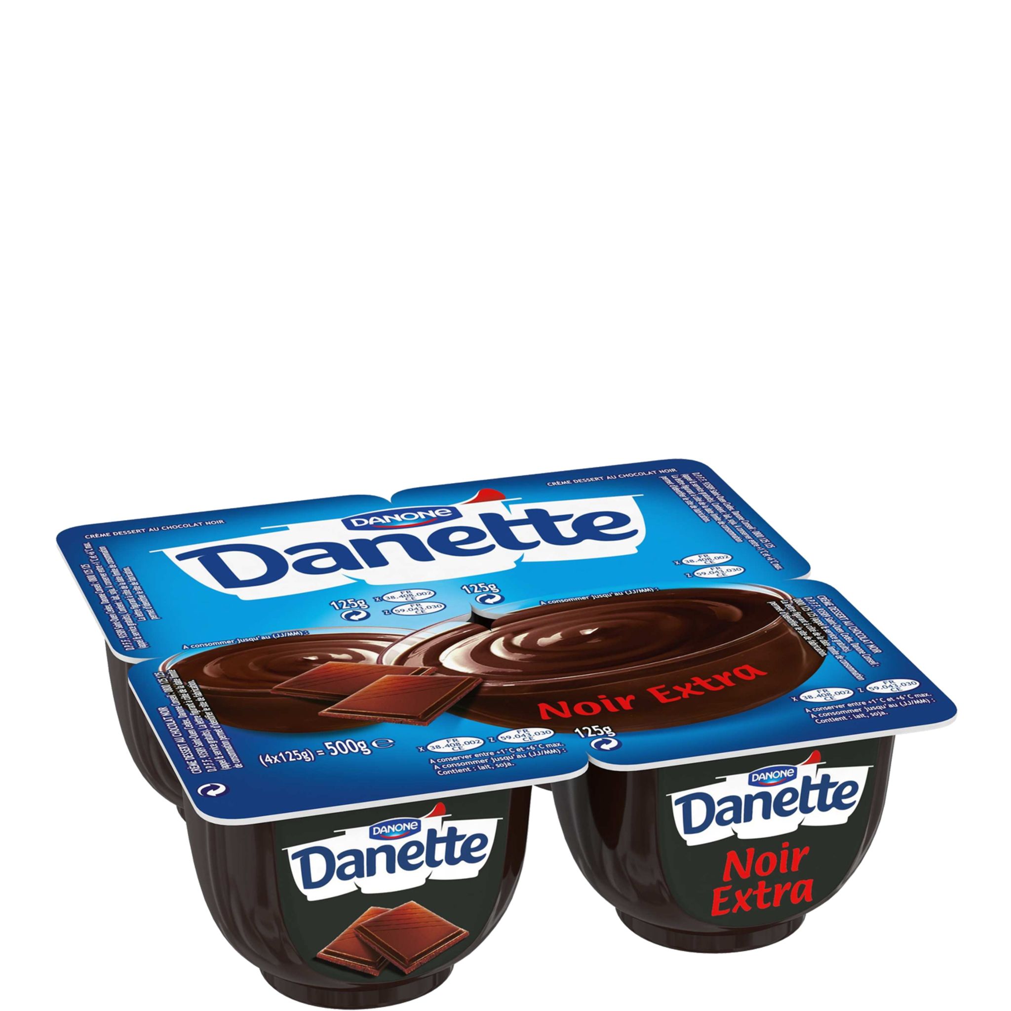 DANETTE Danette crème dessert chocolat noir extra 4x125g pas cher ...