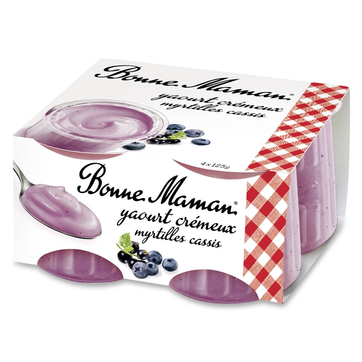BONNE MAMAN Bonne Maman yaourt crémeux myrtille cassis 4x125g pas cher ...