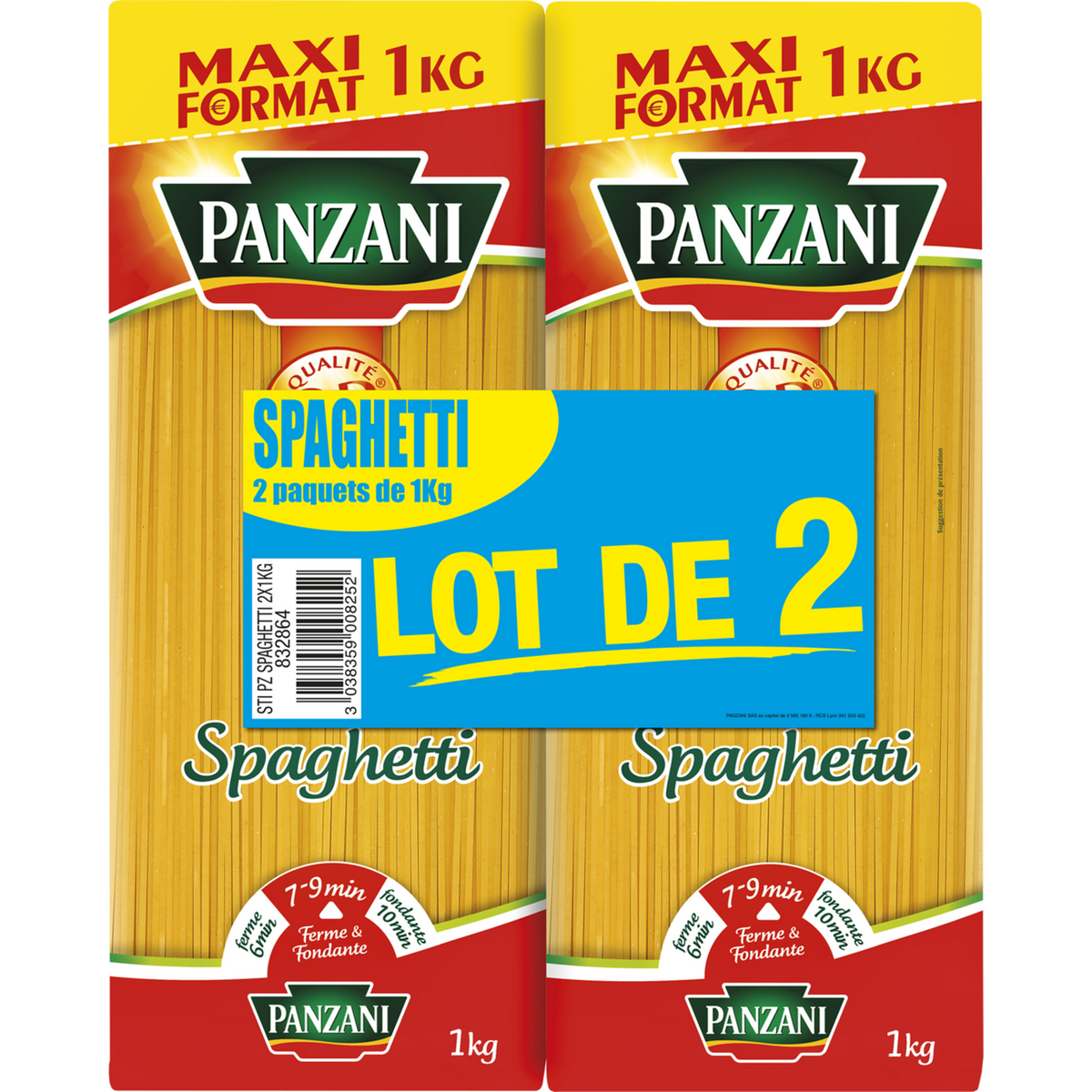 PANZANI Spaghetti 2x1kg pas cher - Auchan.fr