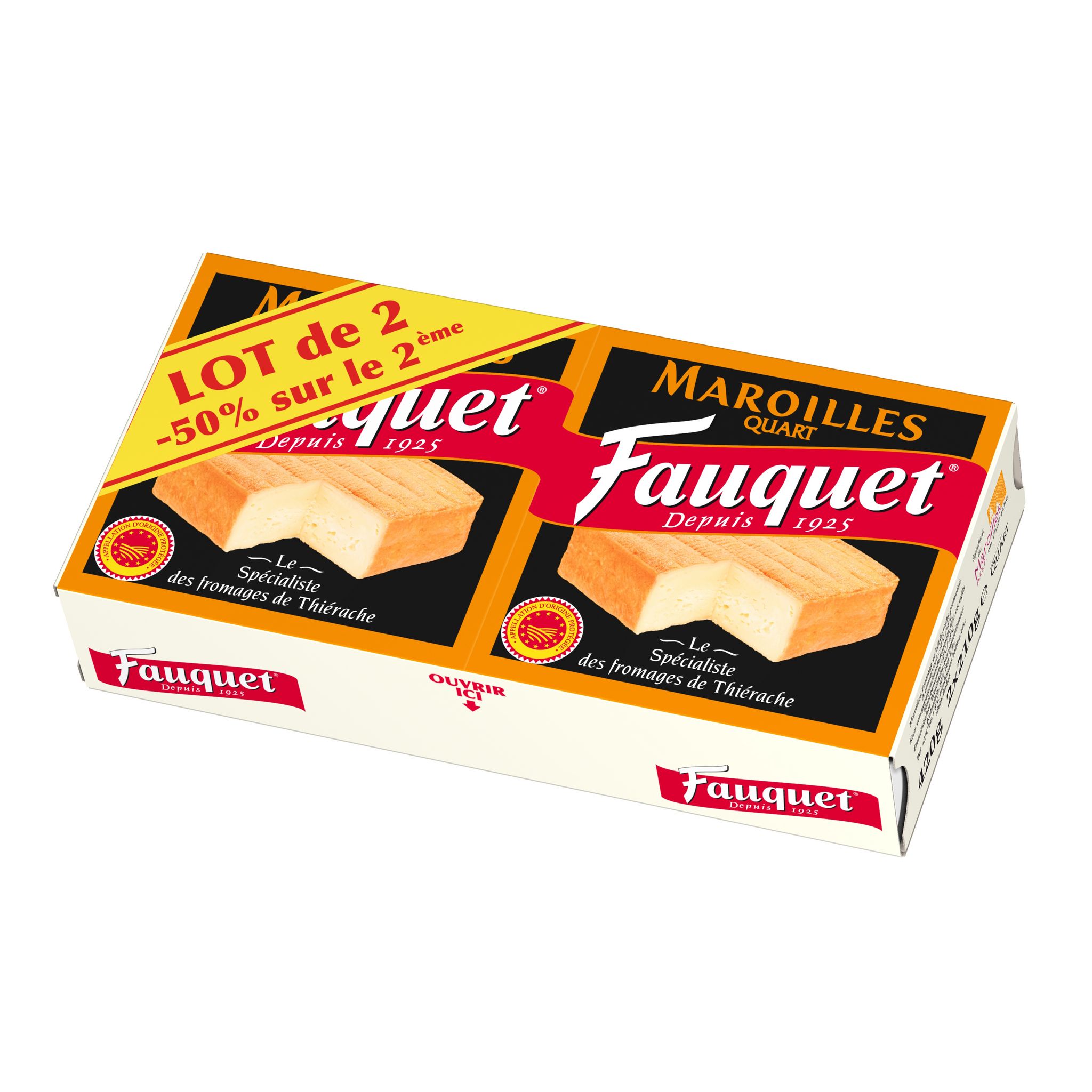 FAUQUET Quart de Maroilles AOP 2X210G pas cher - Auchan.fr
