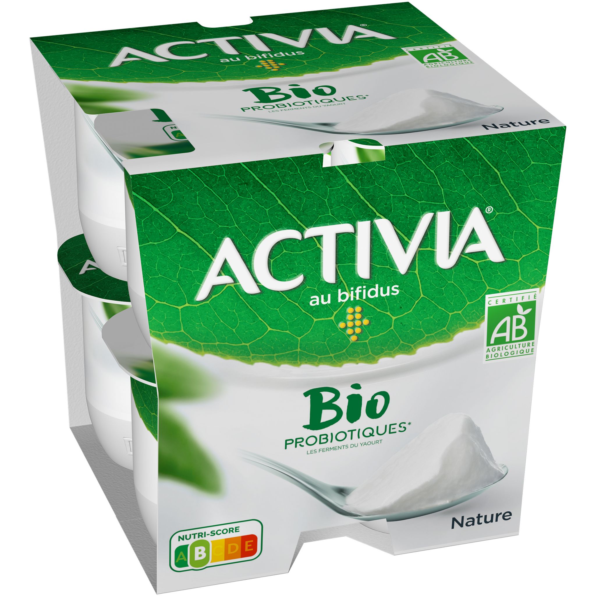 ACTIVIA Yaourt bio bifidus nature 8x125g pas cher - Auchan.fr