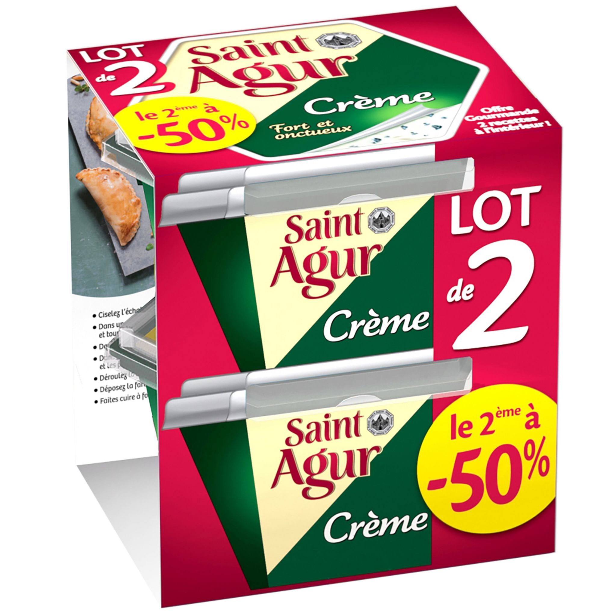 SAINT AGUR St Agur Crème Lot x2 2eme 50% off 310g pas cher - Auchan.fr