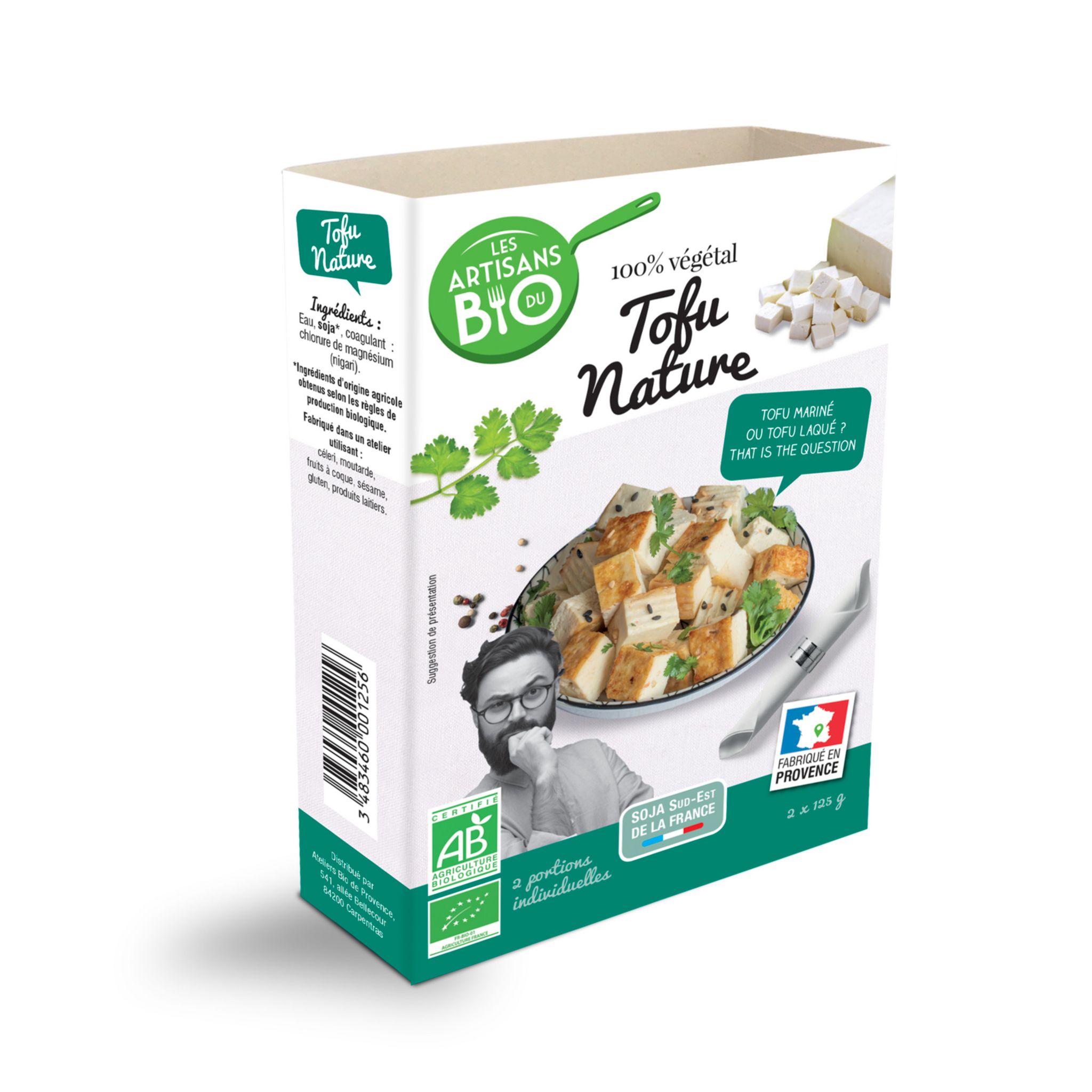 LES ARTISANS DU BIO Tofu nature 2x125g 250g pas cher - Auchan.fr