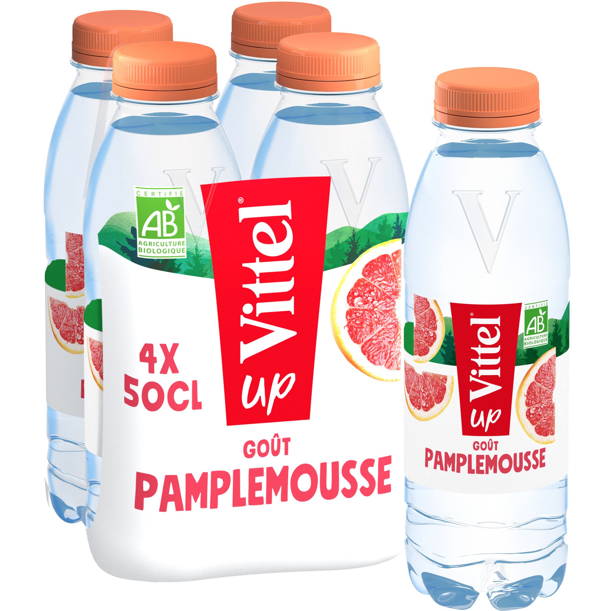 VITTEL Eau plate bio goût pamplemousse 4x50cl pas cher - Auchan.fr