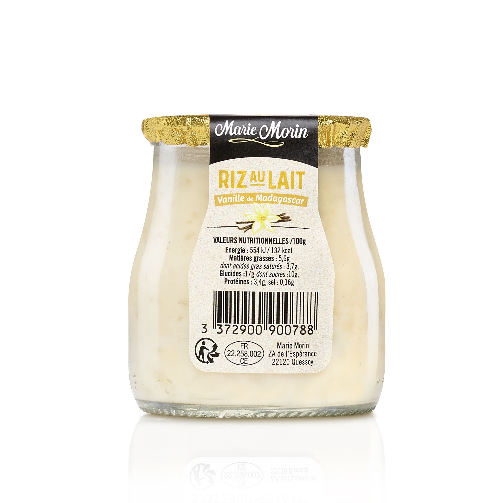 MARIE MORIN Riz au lait à la vanille de Madagascar 140g pas cher ...