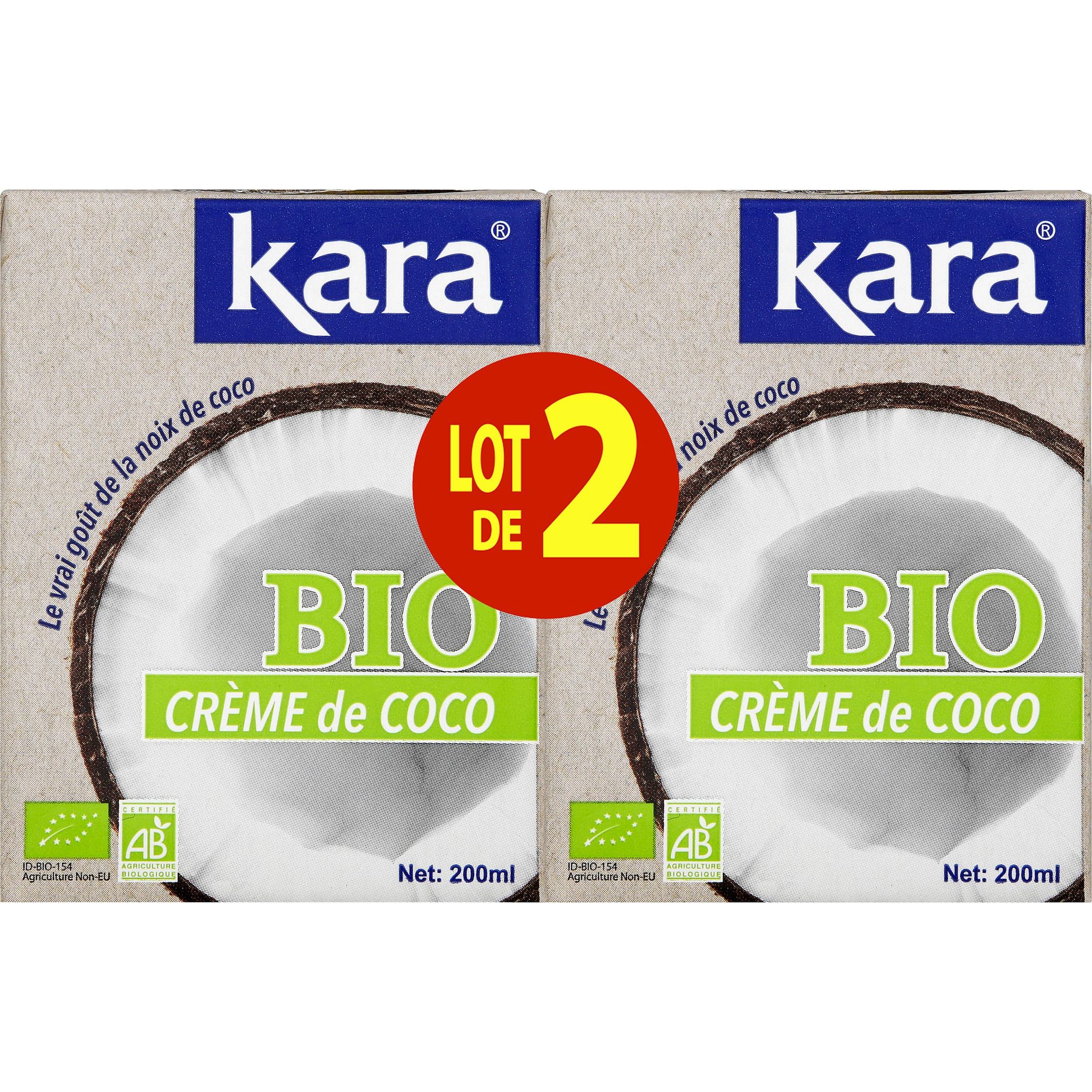 KARA Crème de coco bio 2x200ml pas cher - Auchan.fr
