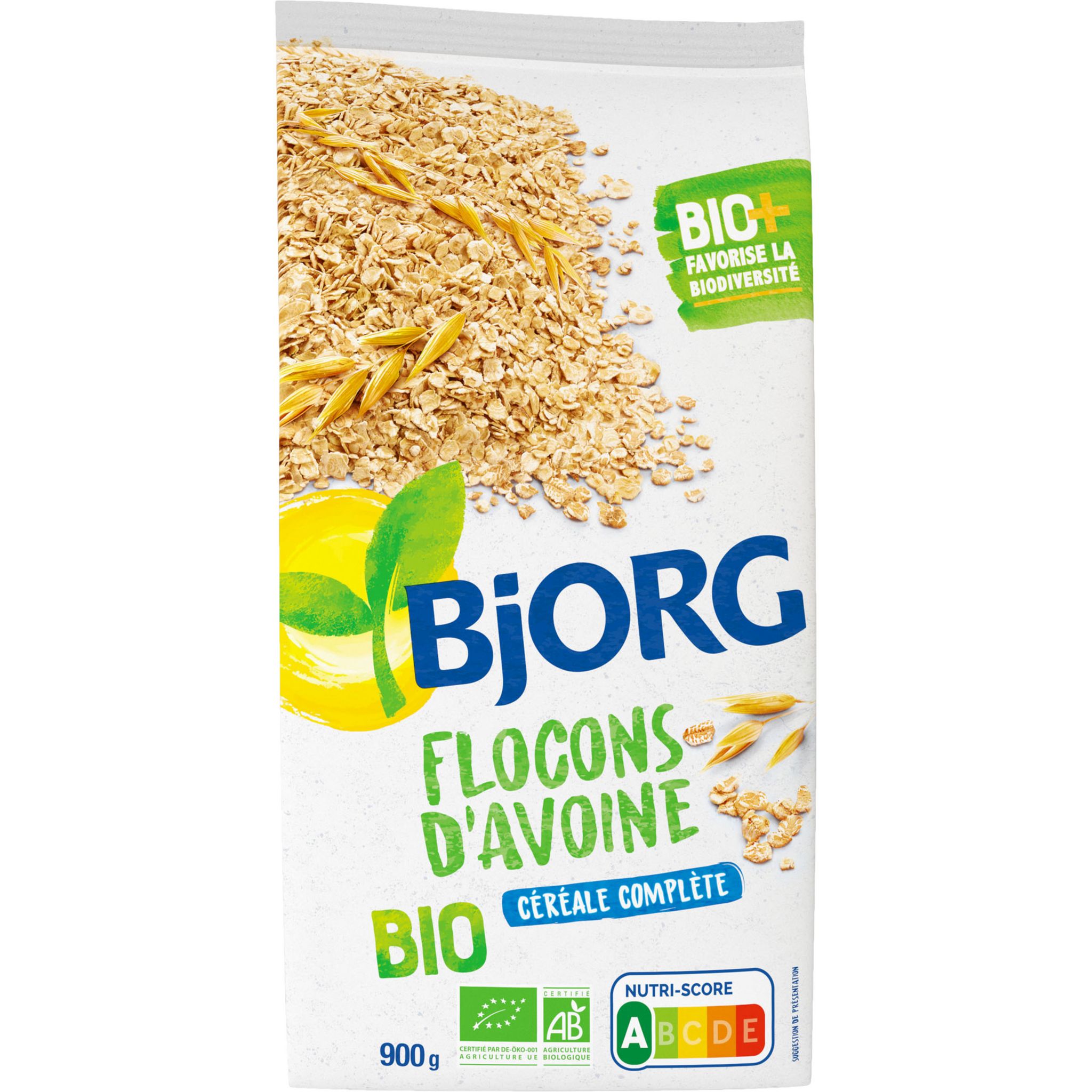 BJORG Flocons d'avoine céréale complète bio 900g pas cher - Auchan.fr