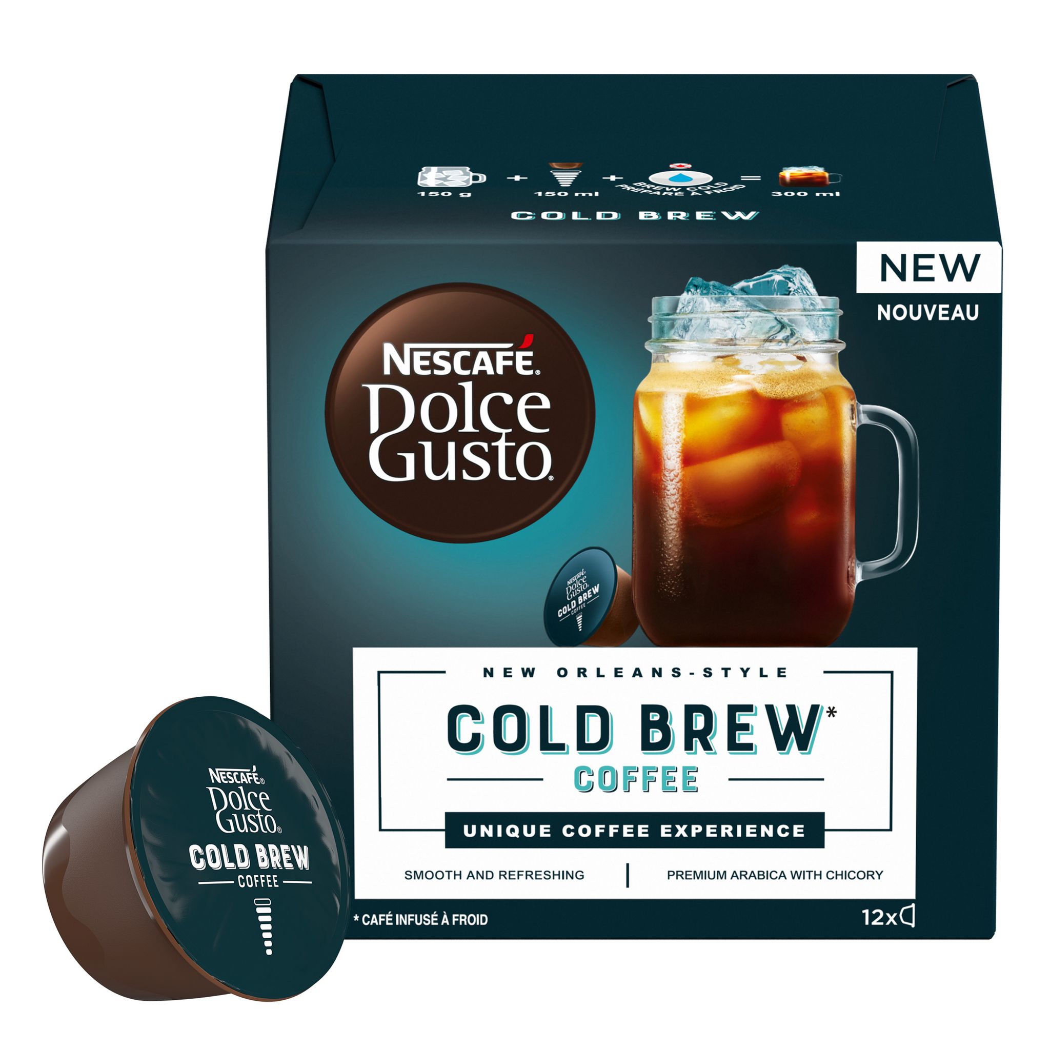 NESCAFE Capsules de café Gold Brew compatibles Dolce Gusto 12 capsules ...