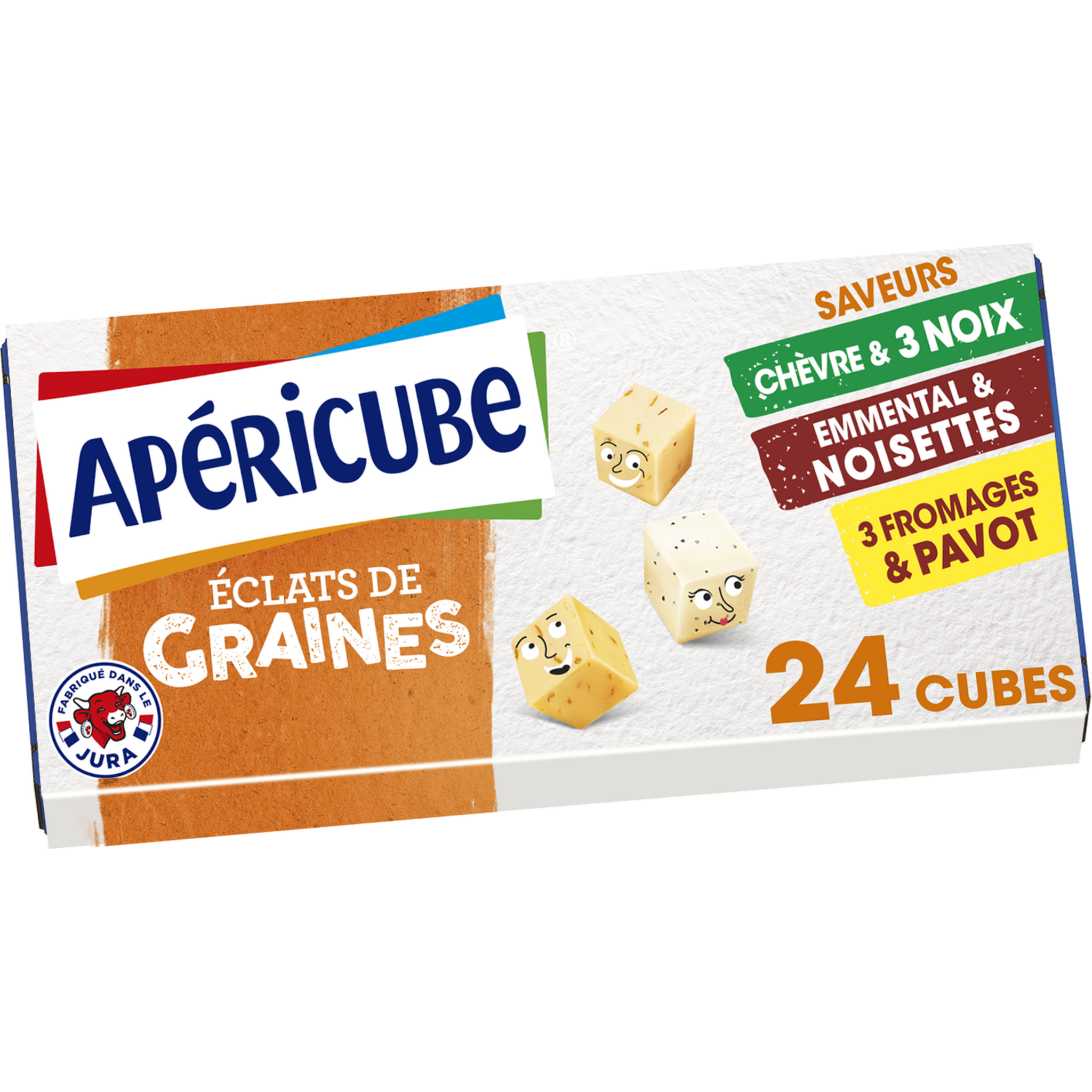 APERICUBE Cubes de fromage apéritif éclats de fraines 24 cubes 125g pas ...