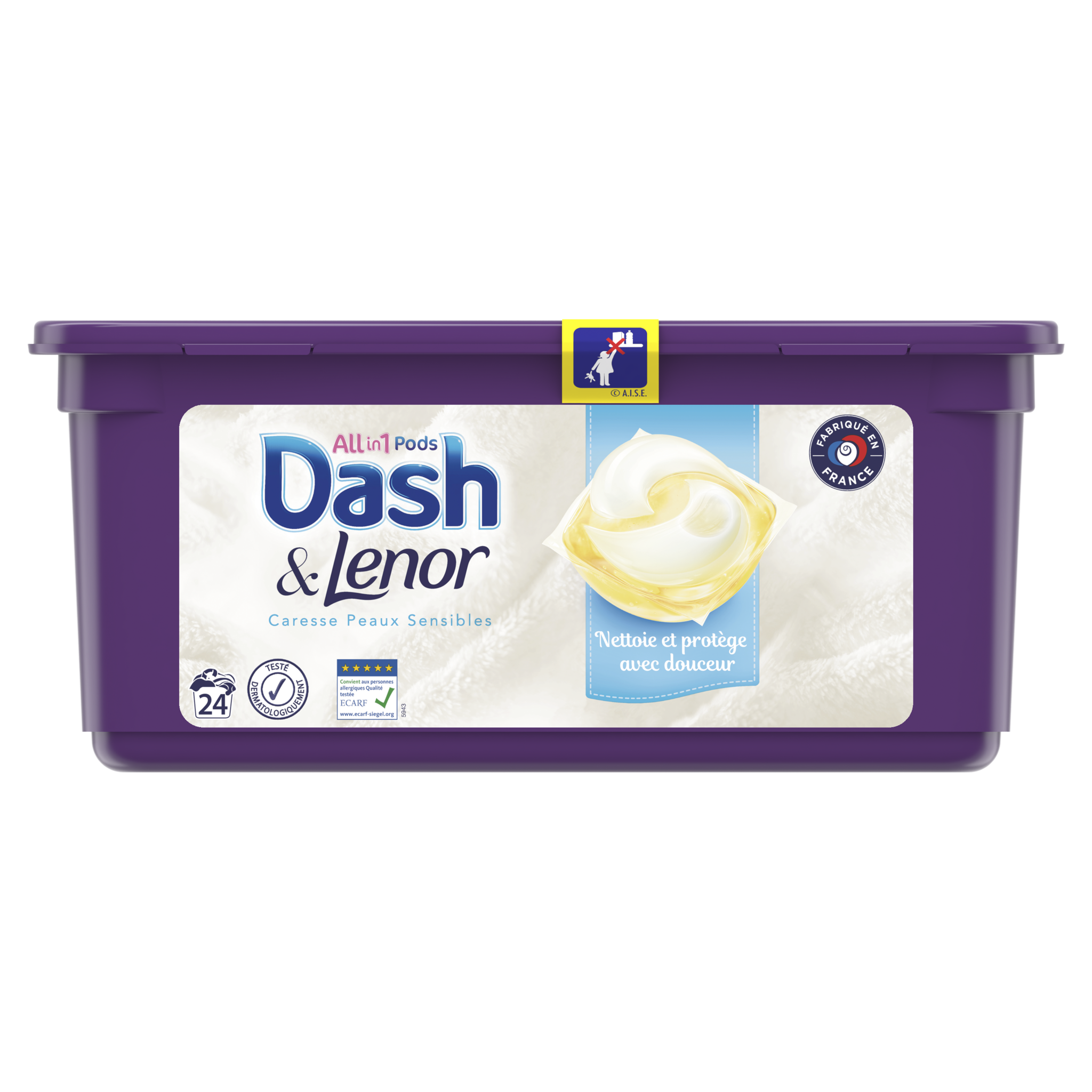 DASH Lessive capsules peaux sensibles 24 capsules pas cher - Auchan.fr