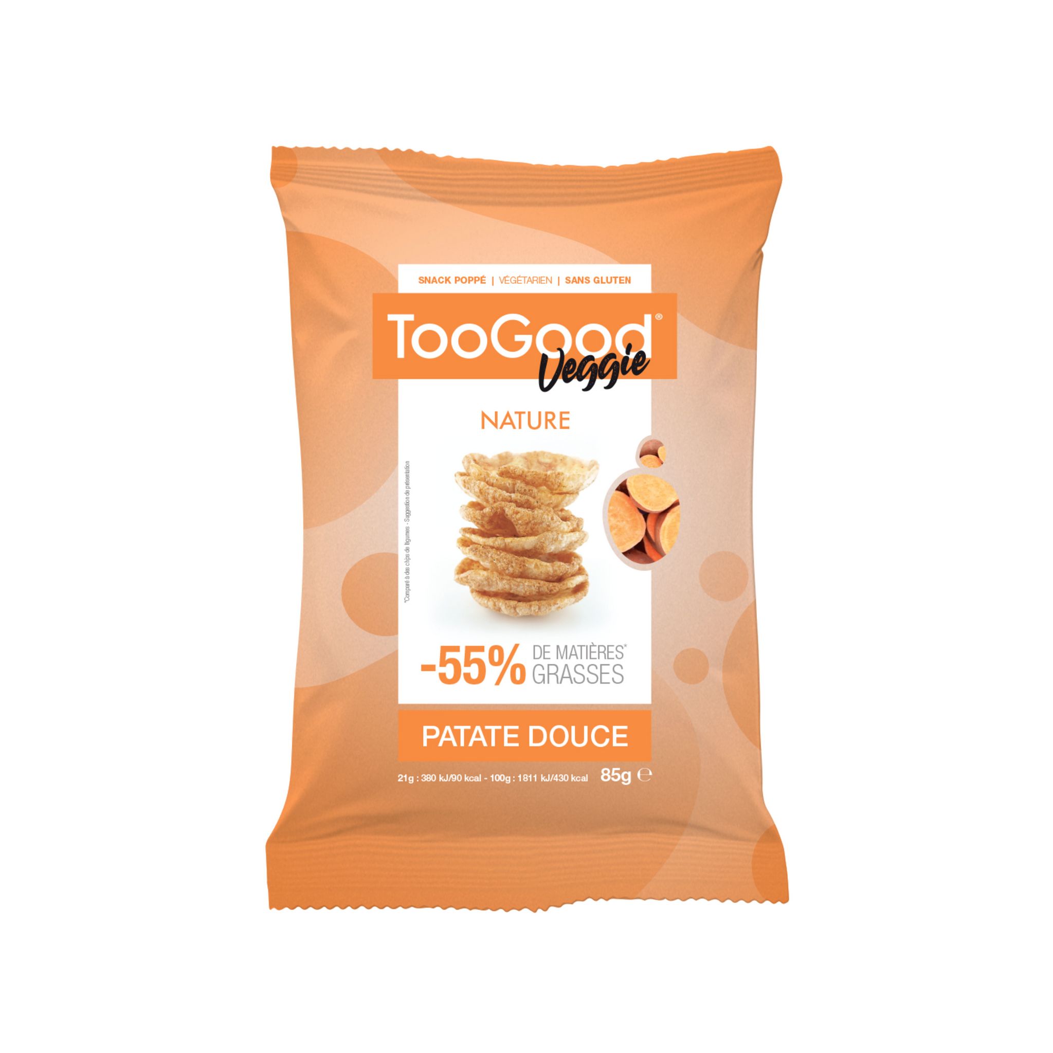TOO GOOD Biscuits soufflés patate douce sans gluten 85g pas cher ...