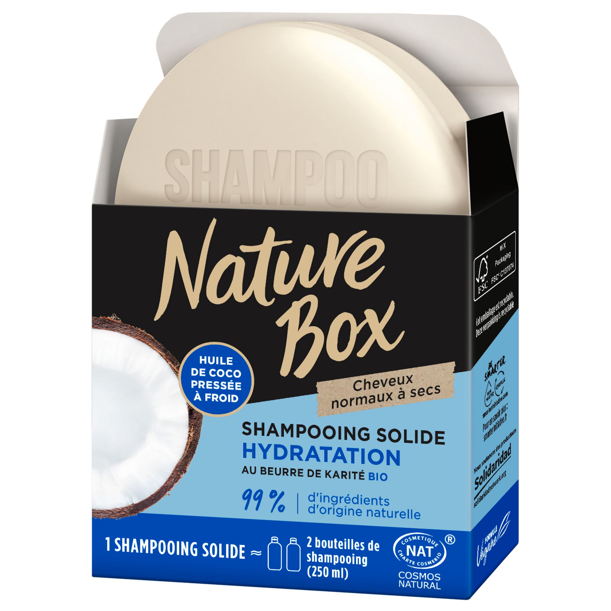 NATURE BOX Shampooing solide hydratation au beurre de karité BIO ...