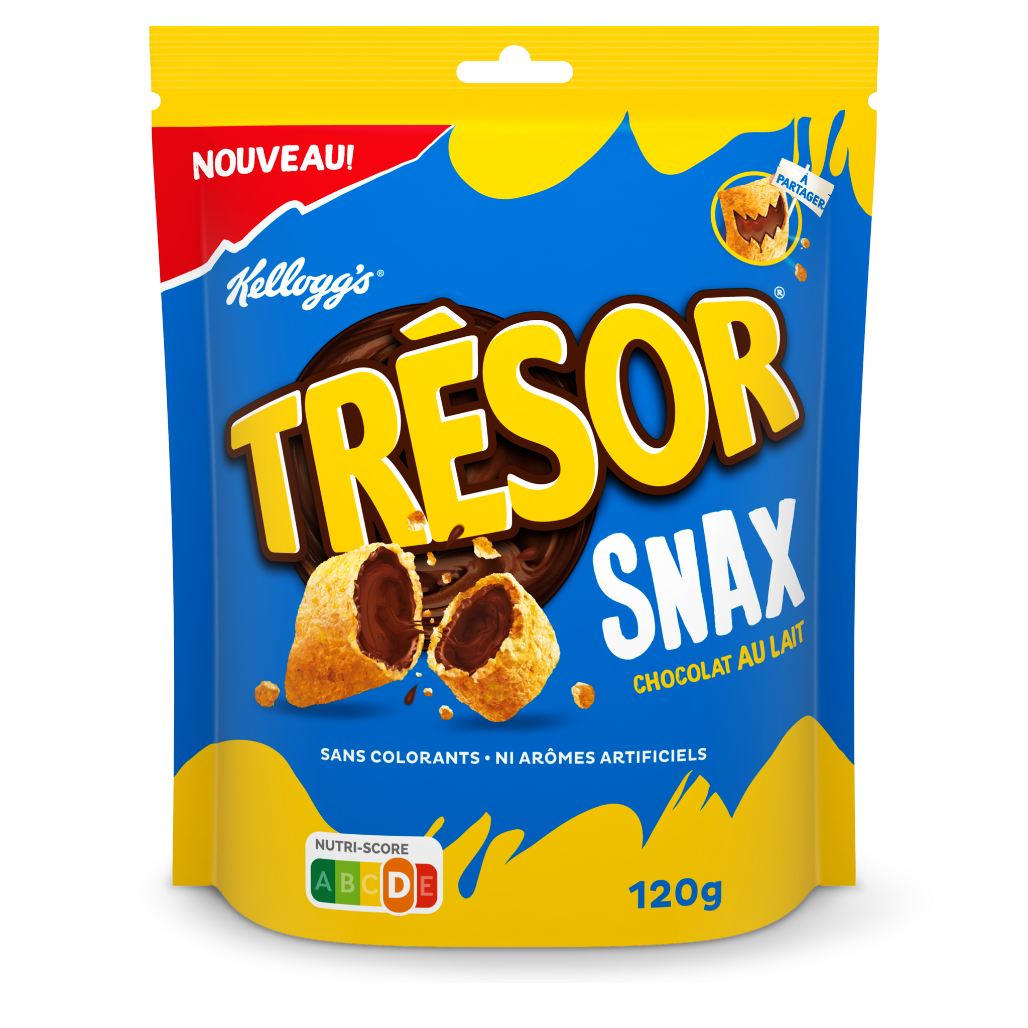 KELLOGG'S Trésor Snack céréales fourrés chocolat au lait 120g pas cher ...