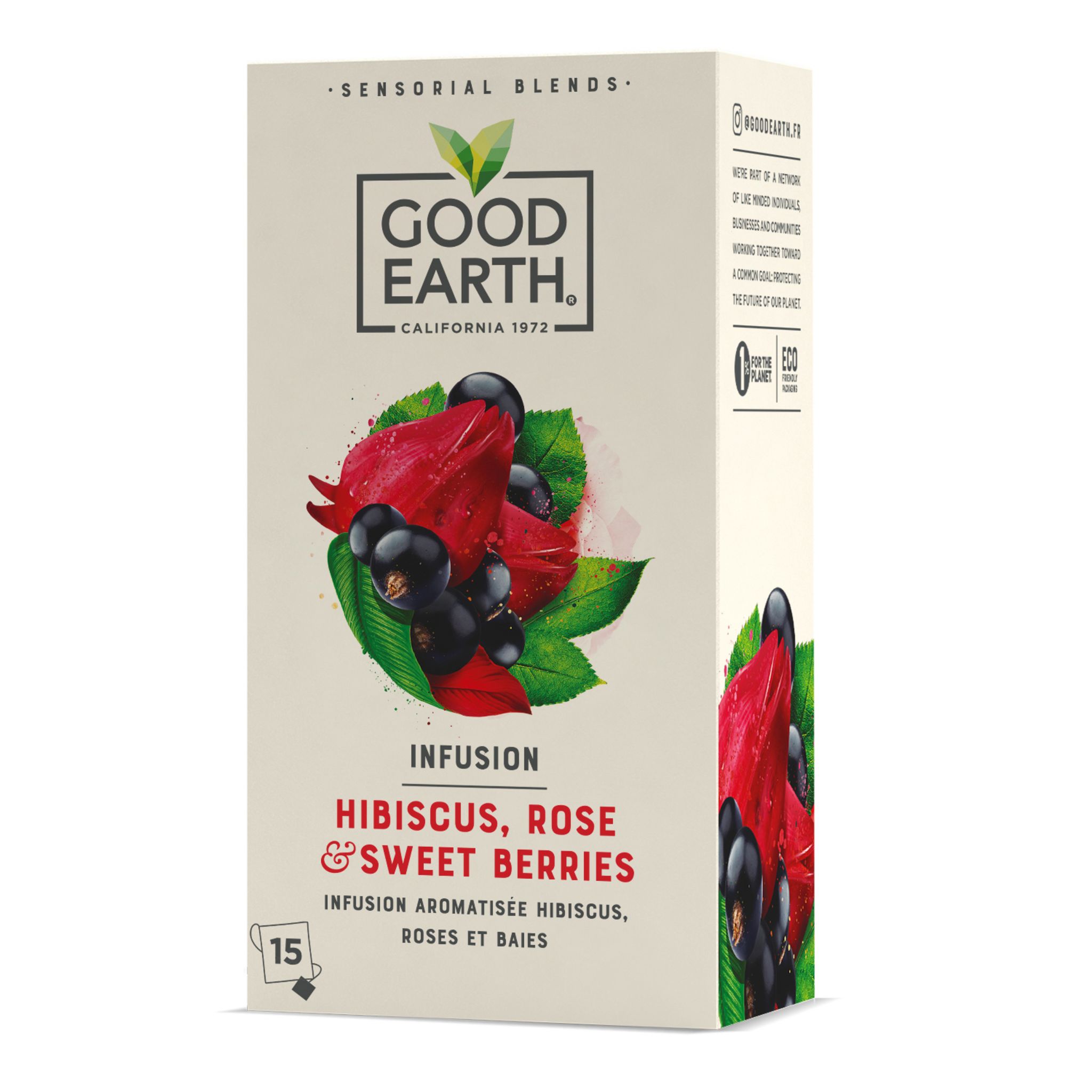 GOOD EARTH Infusion hibiscus rose sweet berries 15 sachets 42g pas cher ...