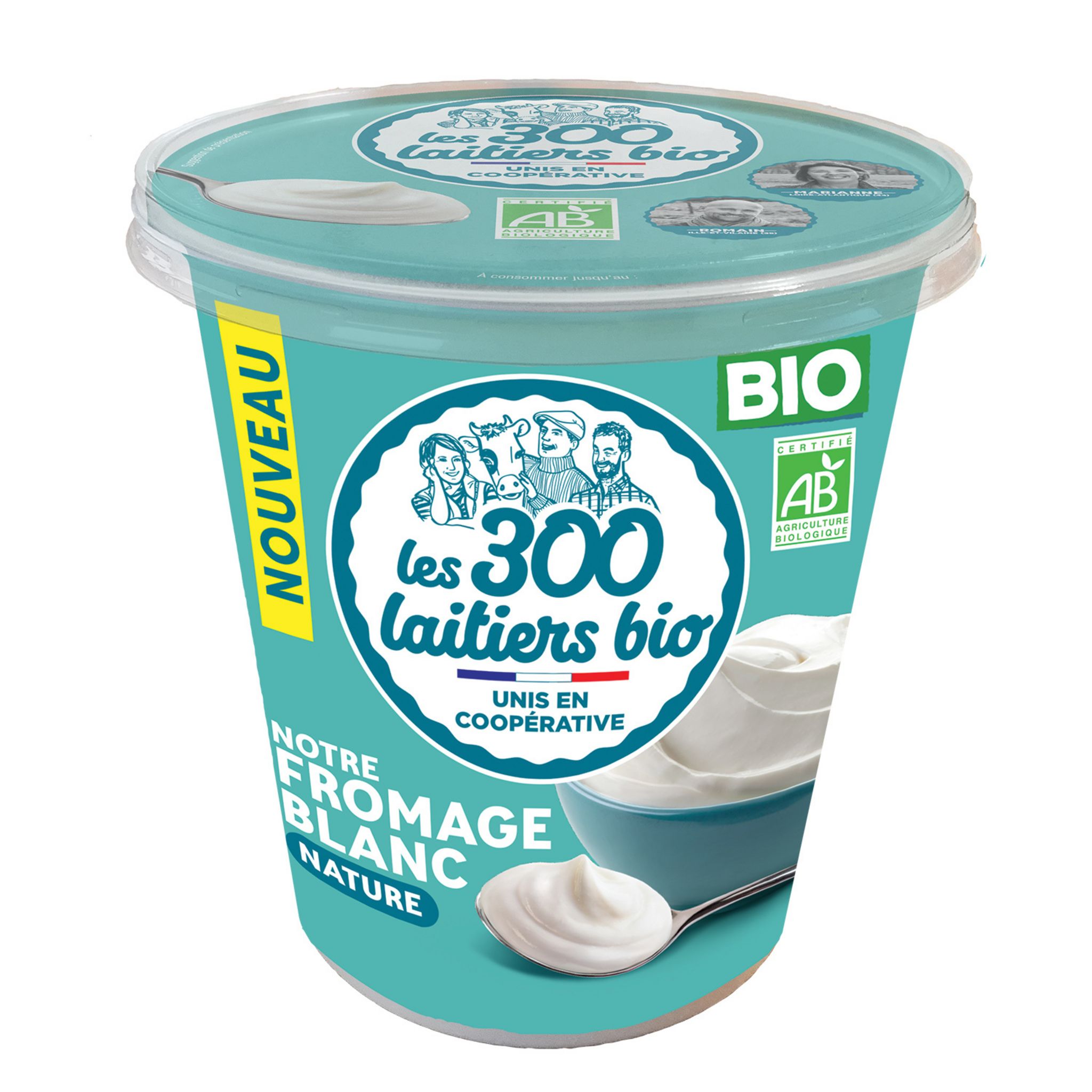 LES 300 LAITIERS BIO Fromage blanc nature 750g pas cher - Auchan.fr