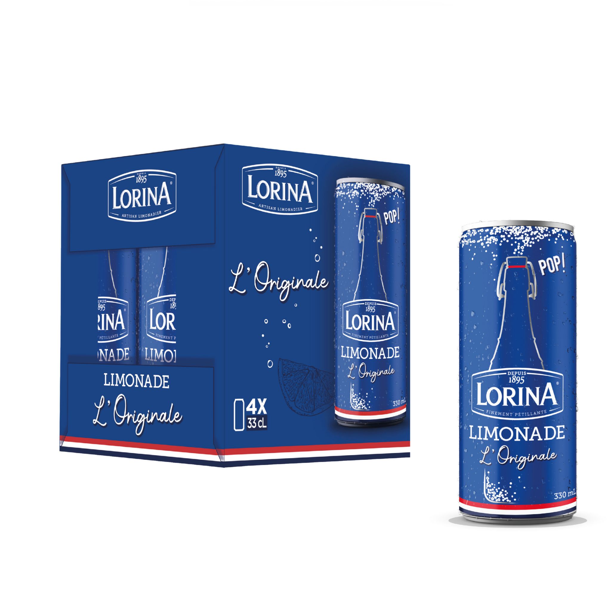 LORINA Limonade artisanal à l'arome naturelle de citron boîtes 4x33cl ...