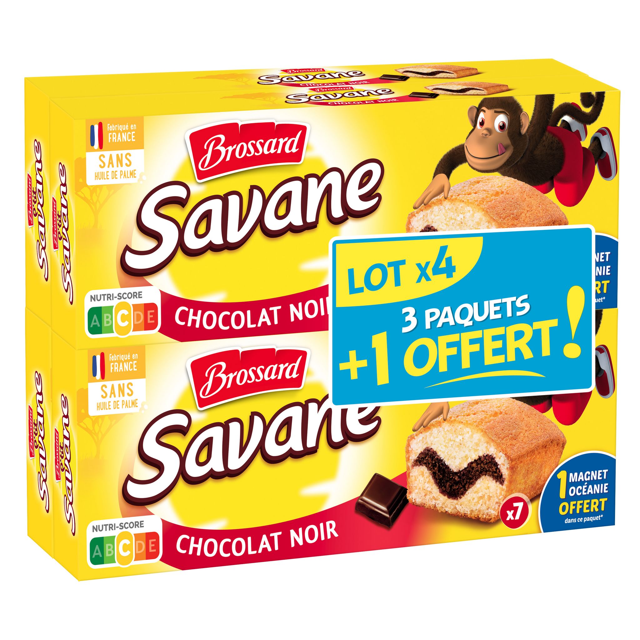 BROSSARD Savane gâteau marbré au chocolat noir sachet fraîcheur 3 ...