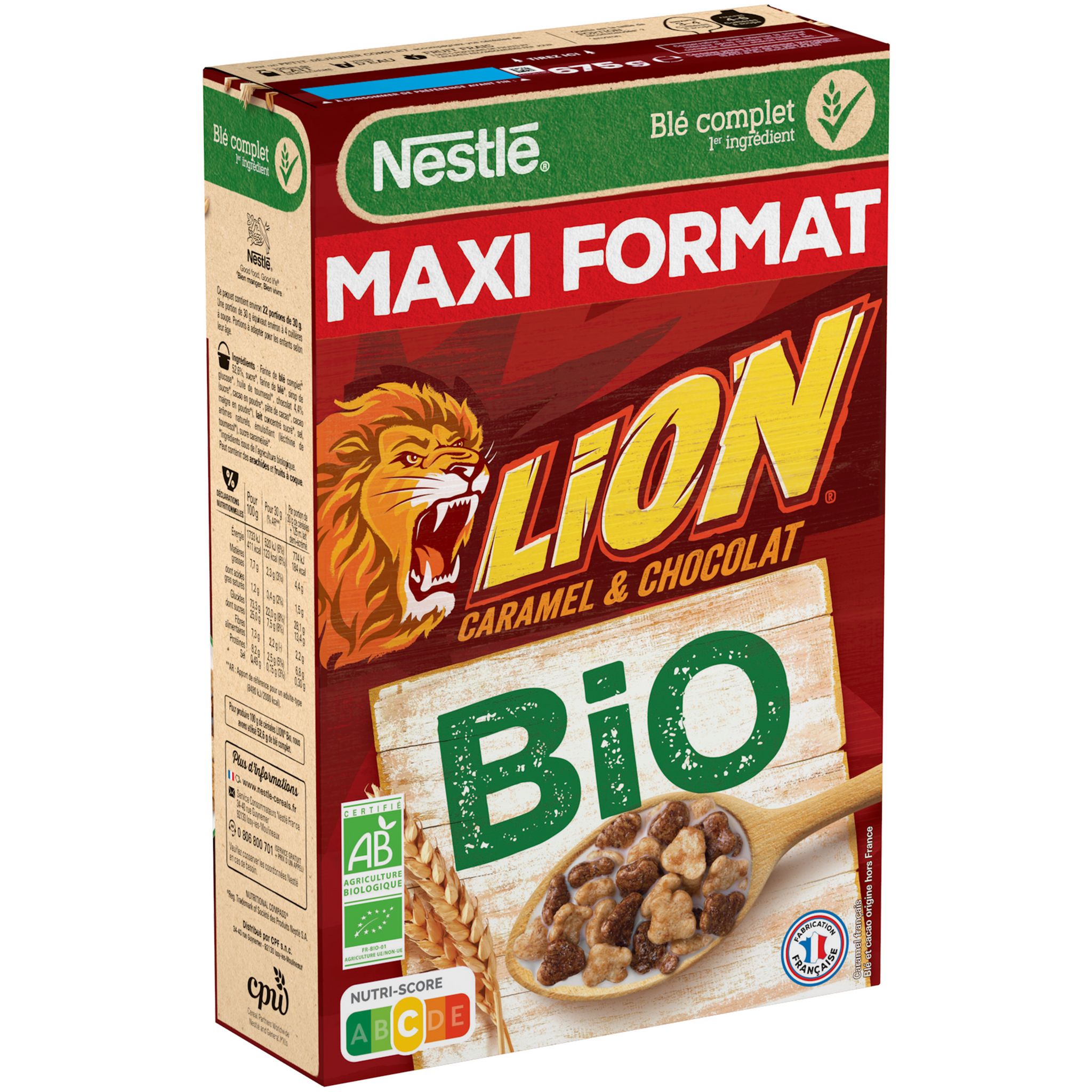 LION Céréales au caramel et chocolat bio 675g pas cher - Auchan.fr
