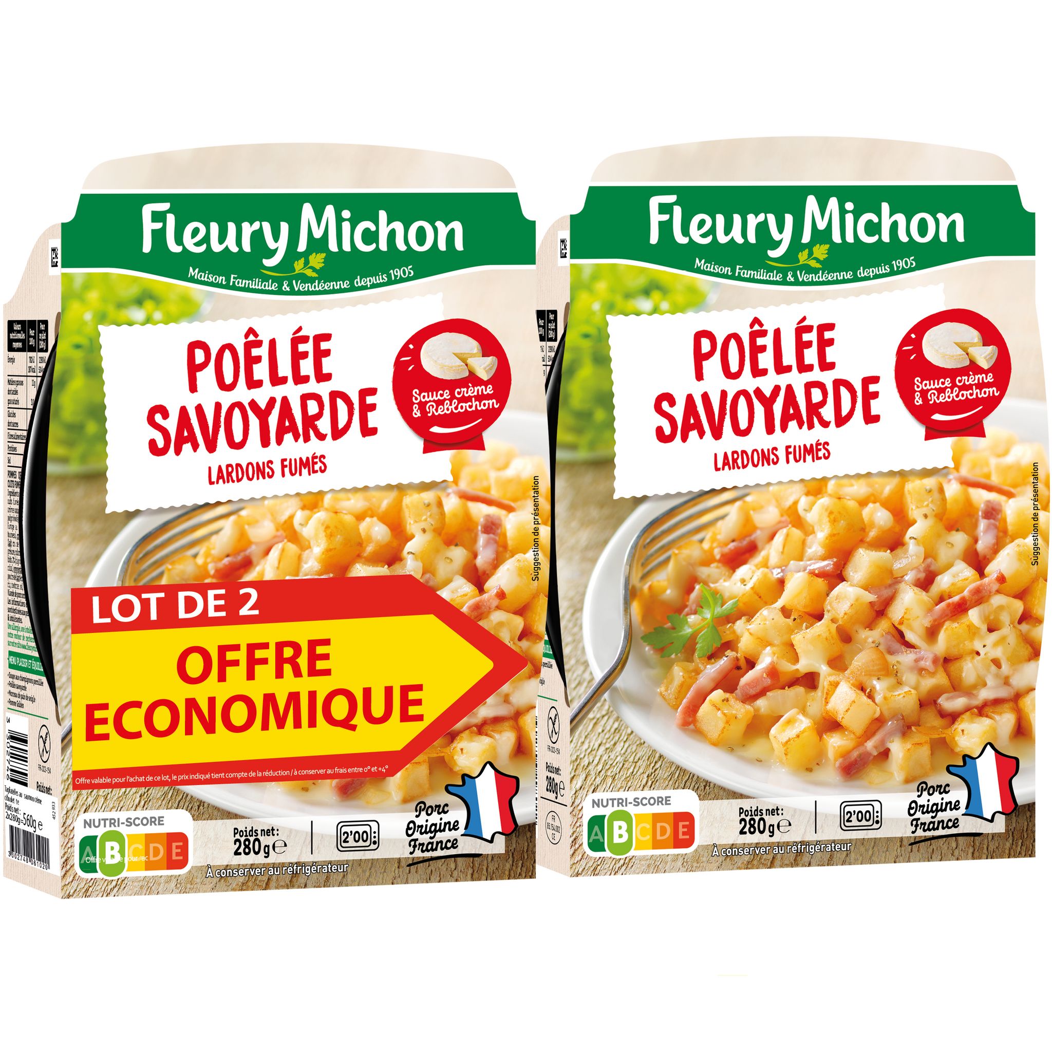 FLEURY MICHON Poêlée savoyarde aux lardons fumés sauce à la crème et au ...